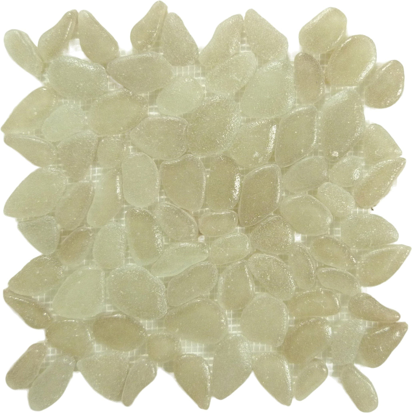 Tesoro Liquid Rocks Sandy Beige Glass Pebble Tile | Oasis Tile