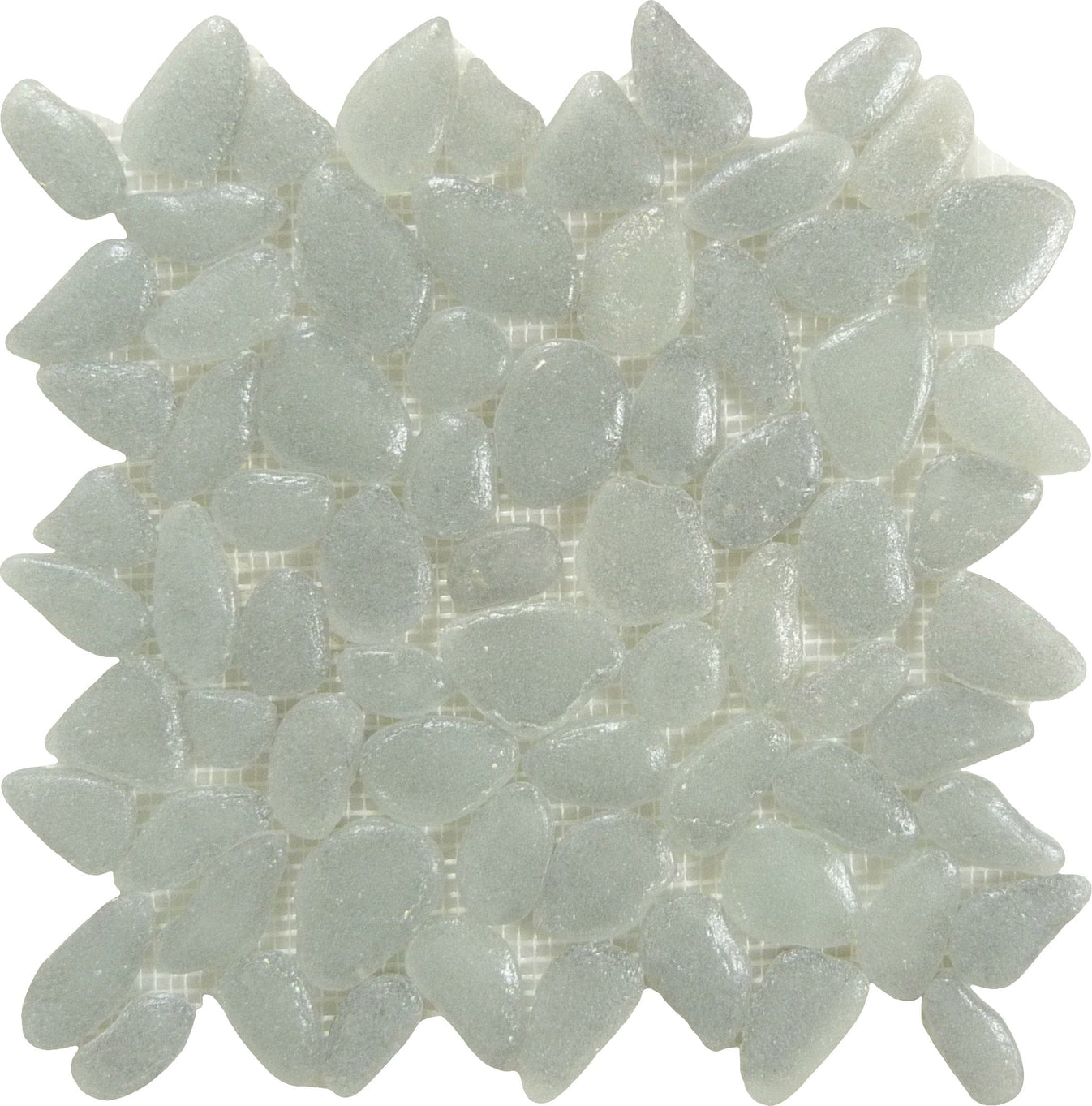 Tesoro Liquid Rocks Torrent Grey Glass Pebble Tile | Oasis Tile