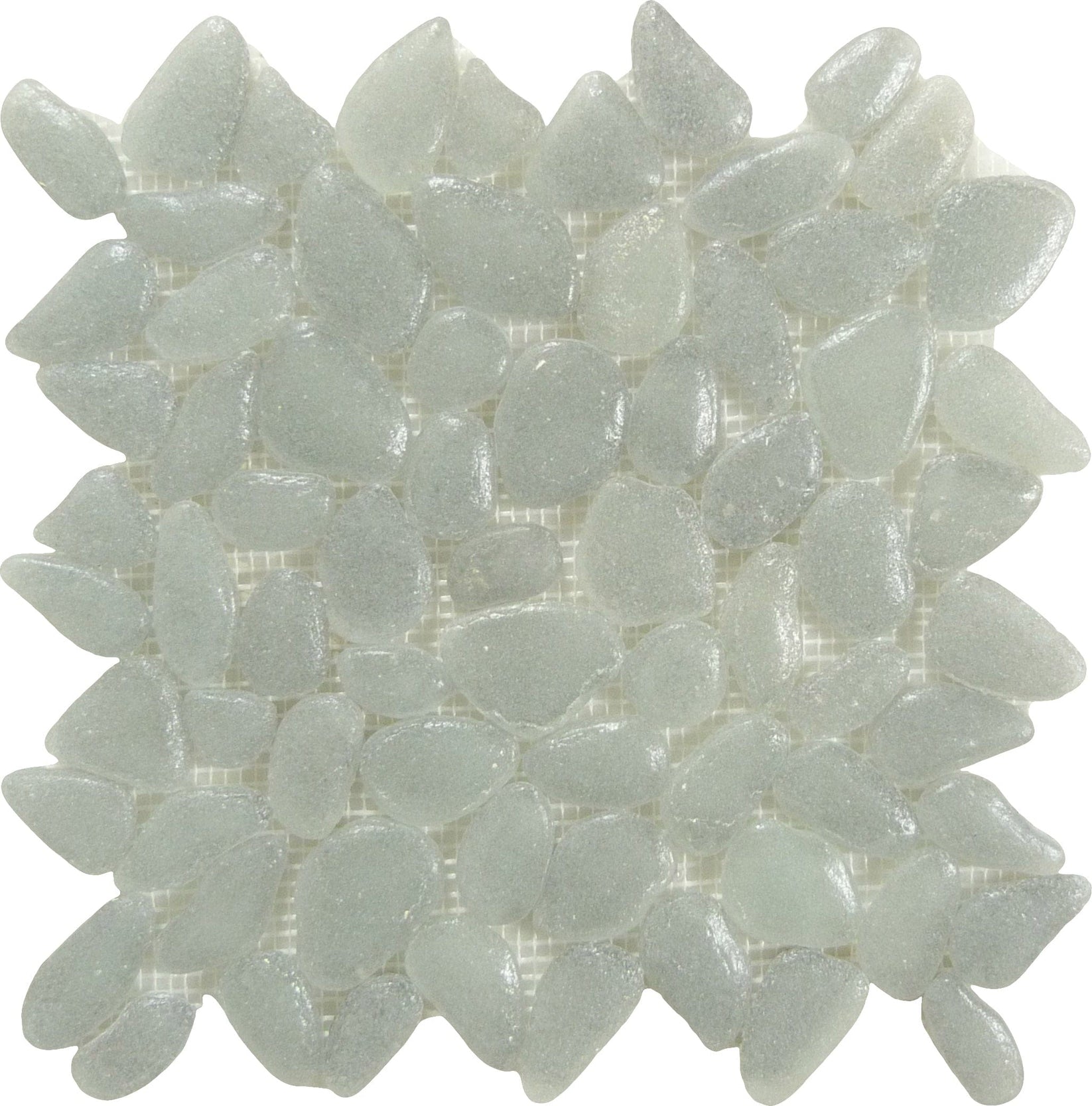 Tesoro Liquid Rocks Torrent Grey Glass Pebble Tile | Oasis Tile