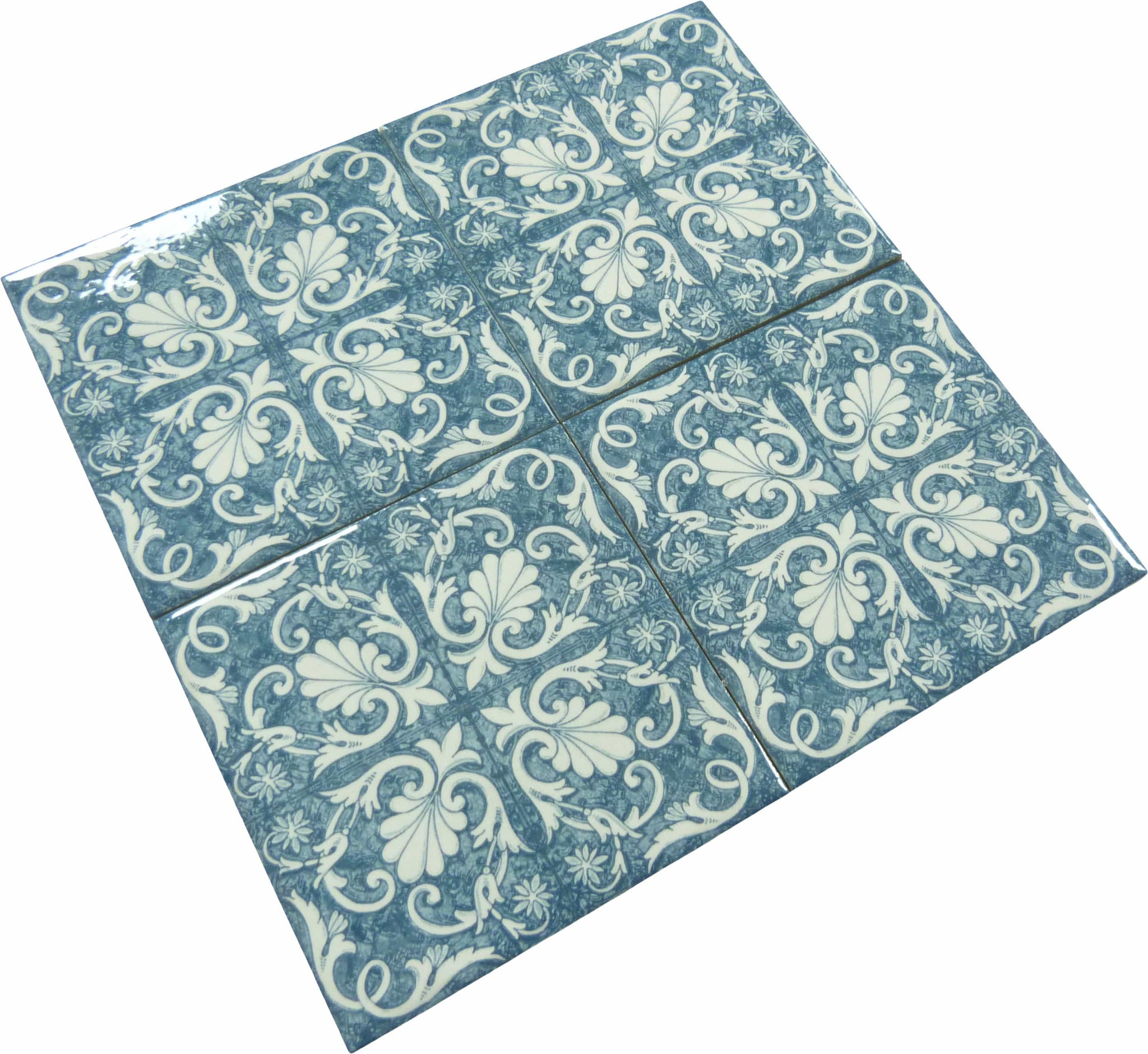 Tesoro Maioliche Americana Blue 6x6 Glossy Porcelain Tile | Oasis Tile