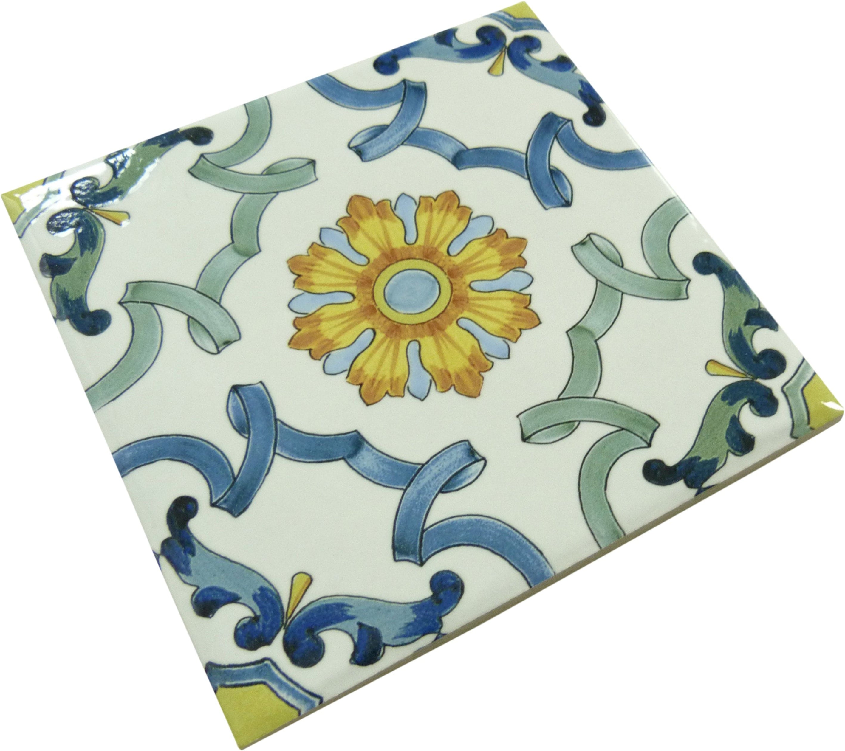 Tesoro Maioliche Autumn Yellow 6x6 Glossy Porcelain Tile | Oasis Tile