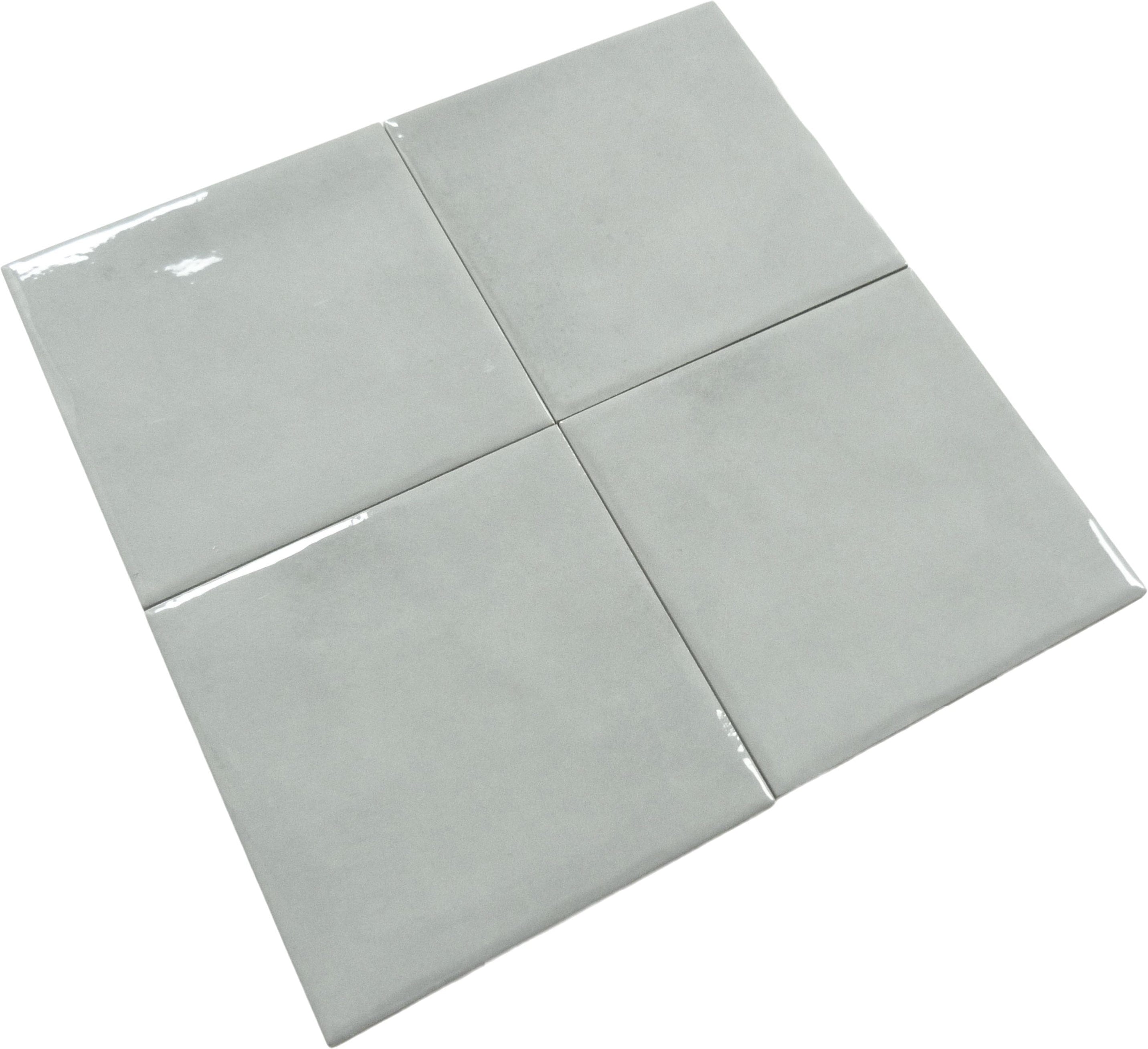 Tesoro Maioliche Downpour Grey 6x6 Glossy Porcelain Tile | Oasis Tile