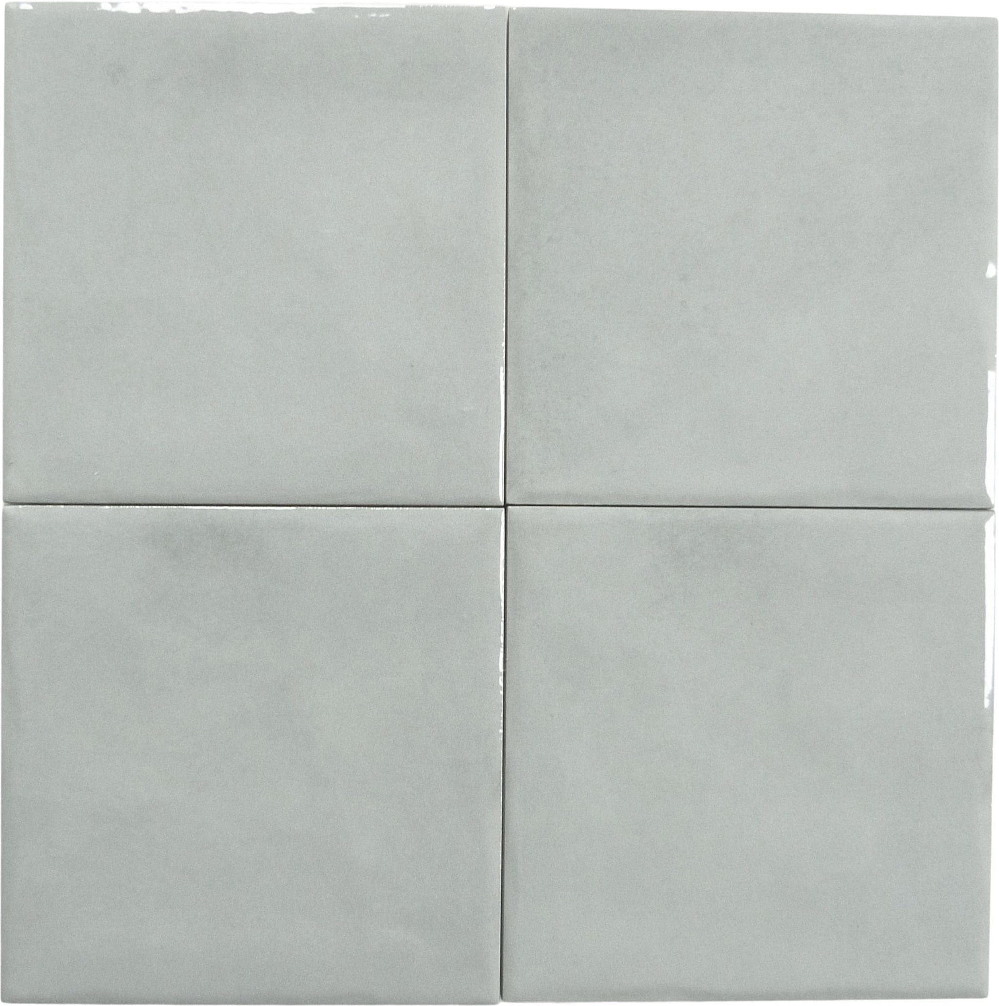 Tesoro Maioliche Downpour Grey 6x6 Glossy Porcelain Tile | Oasis Tile