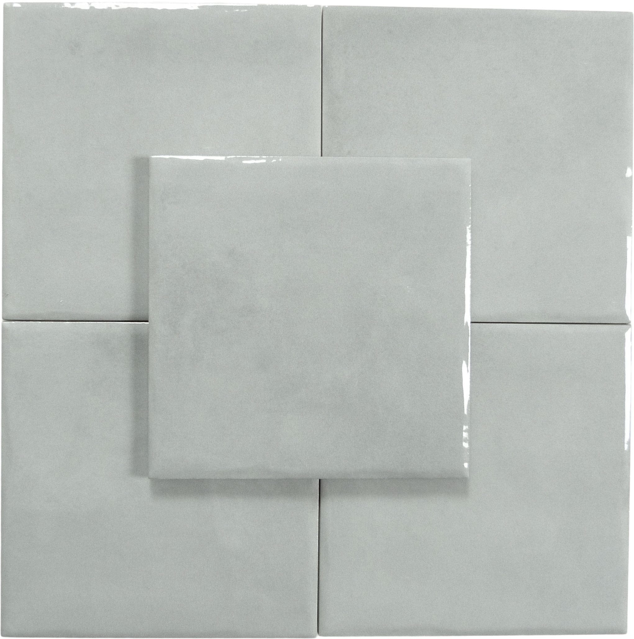 Tesoro Maioliche Downpour Grey 6x6 Glossy Porcelain Tile | Oasis Tile