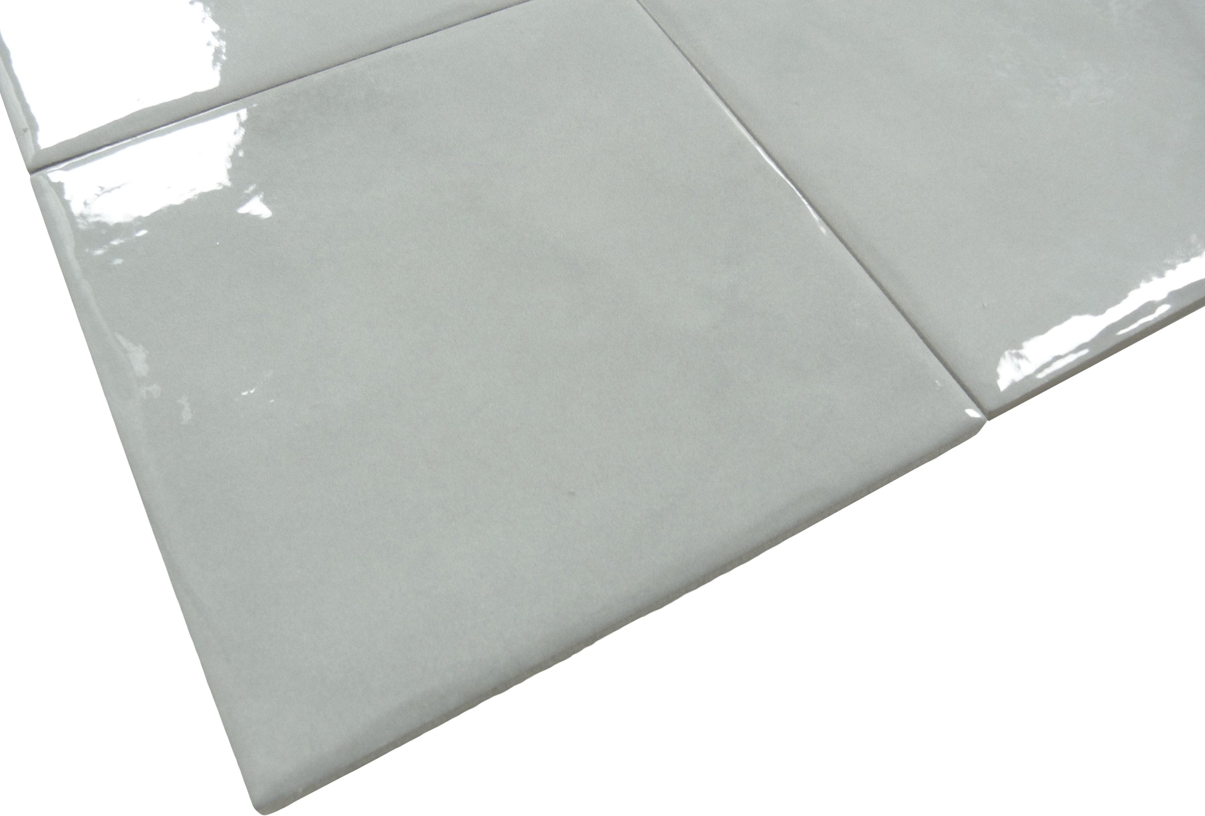 Tesoro Maioliche Downpour Grey 6x6 Glossy Porcelain Tile | Oasis Tile