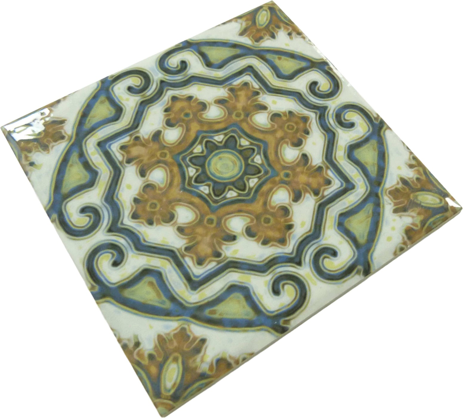 Tesoro Maioliche Nutmeg Brown 6x6 Glossy Porcelain Tile | Oasis Tile