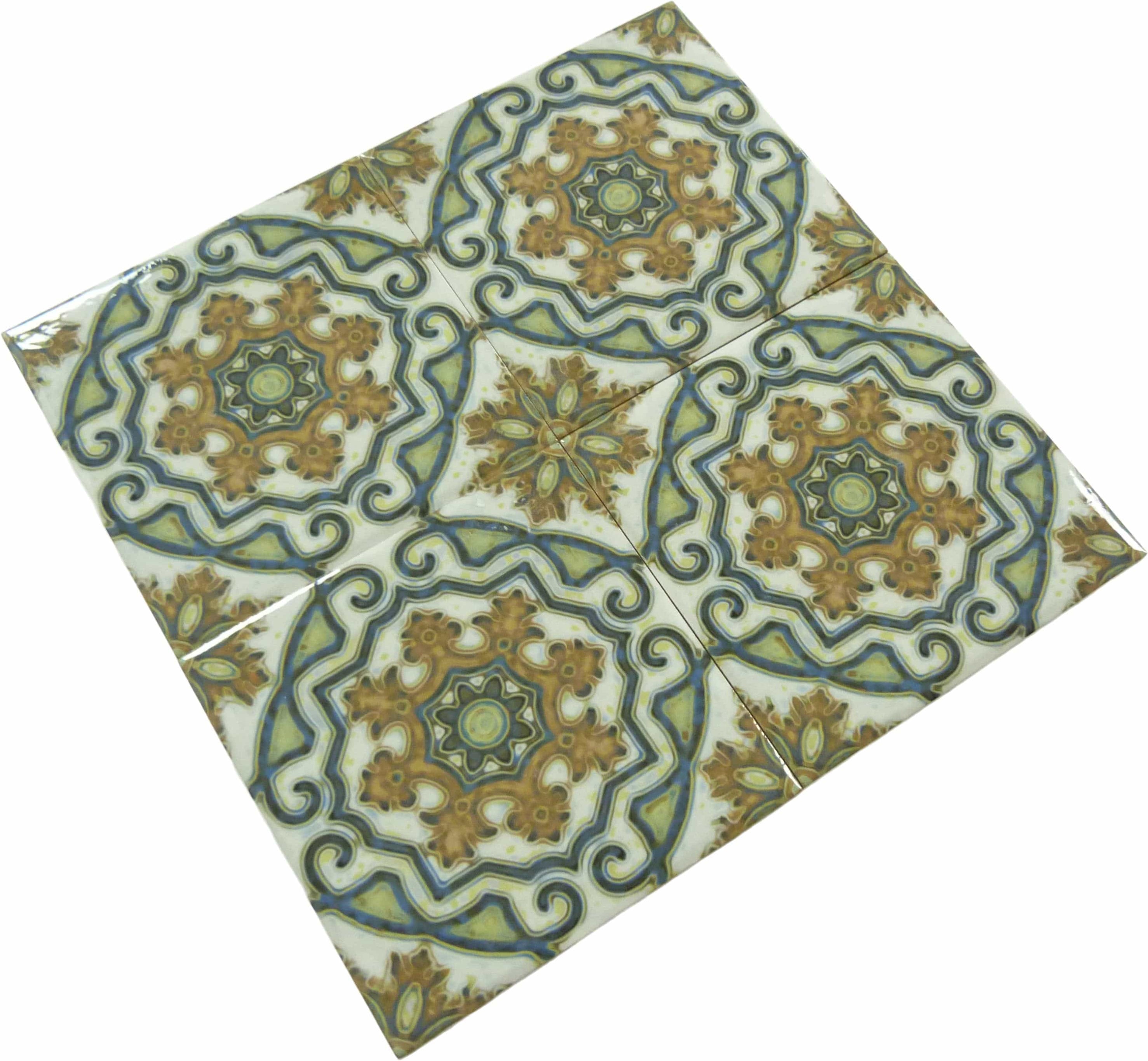 Tesoro Maioliche Nutmeg Brown 6x6 Glossy Porcelain Tile | Oasis Tile