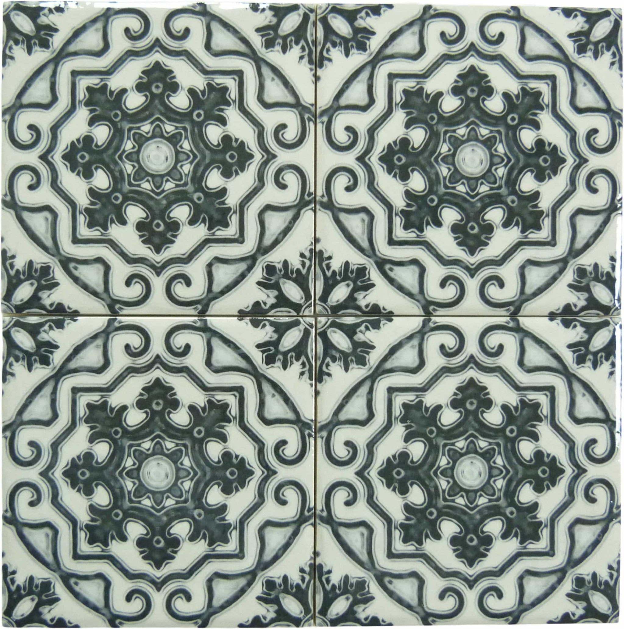 Tesoro Maioliche Zombie Black 6x6 Glossy Porcelain Tile | Oasis Tile