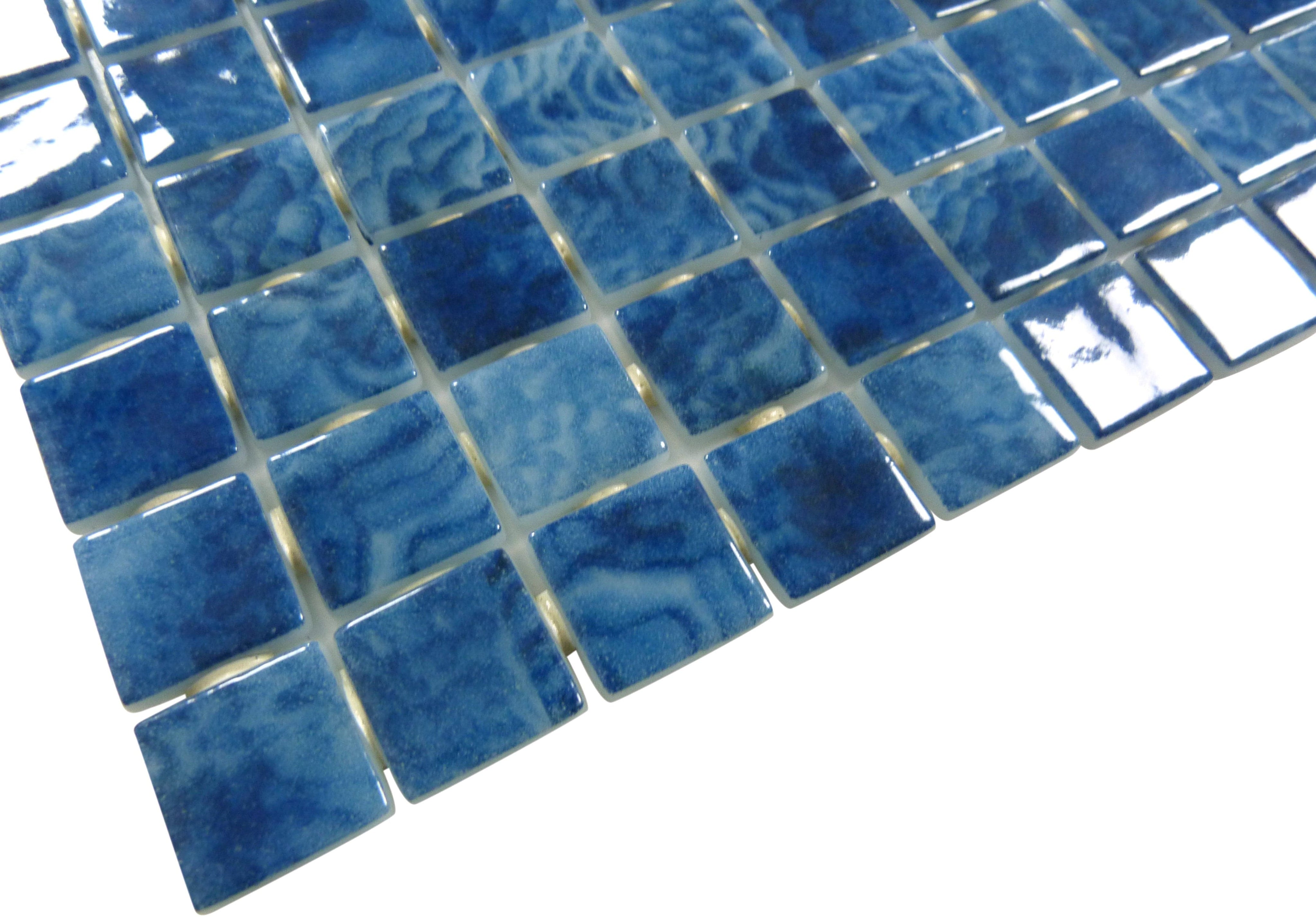 Vanguard Arrecife Blue 1x1 Glossy Glass Tile | Oasis Tile