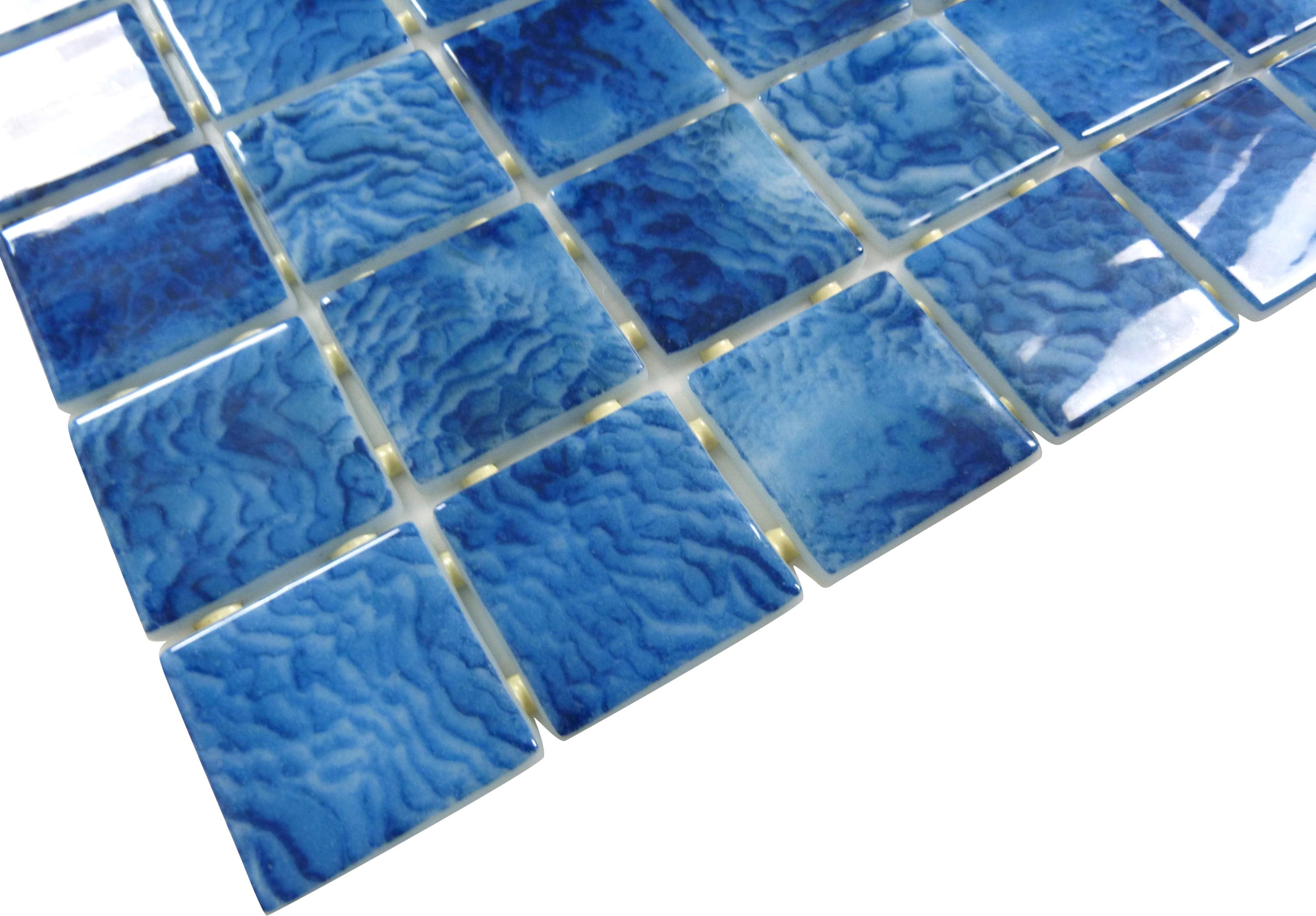 Vanguard Arrecife Blue 2x2 Glossy Glass Tile | Oasis Tile