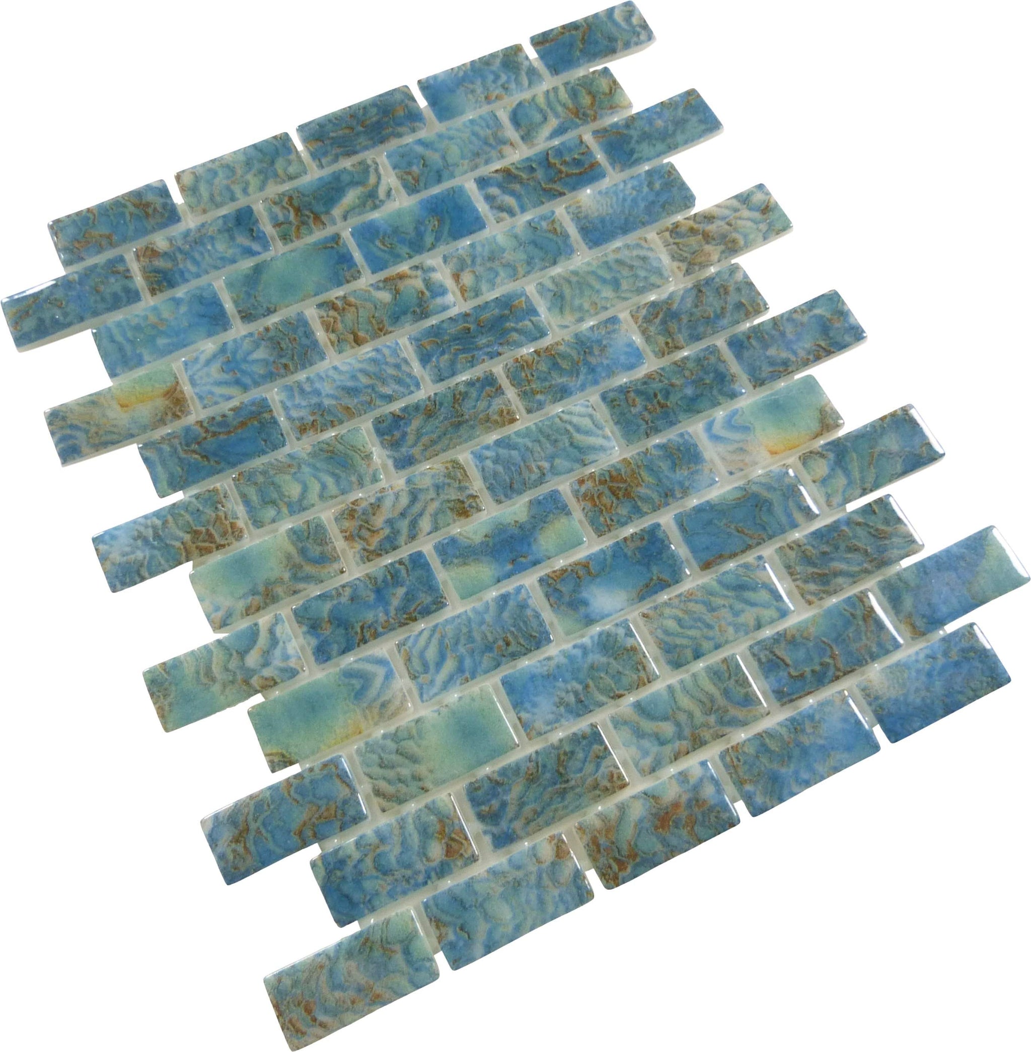 Vanguard Arrecife Green 1x2 Glossy Glass Tile | Oasis Tile