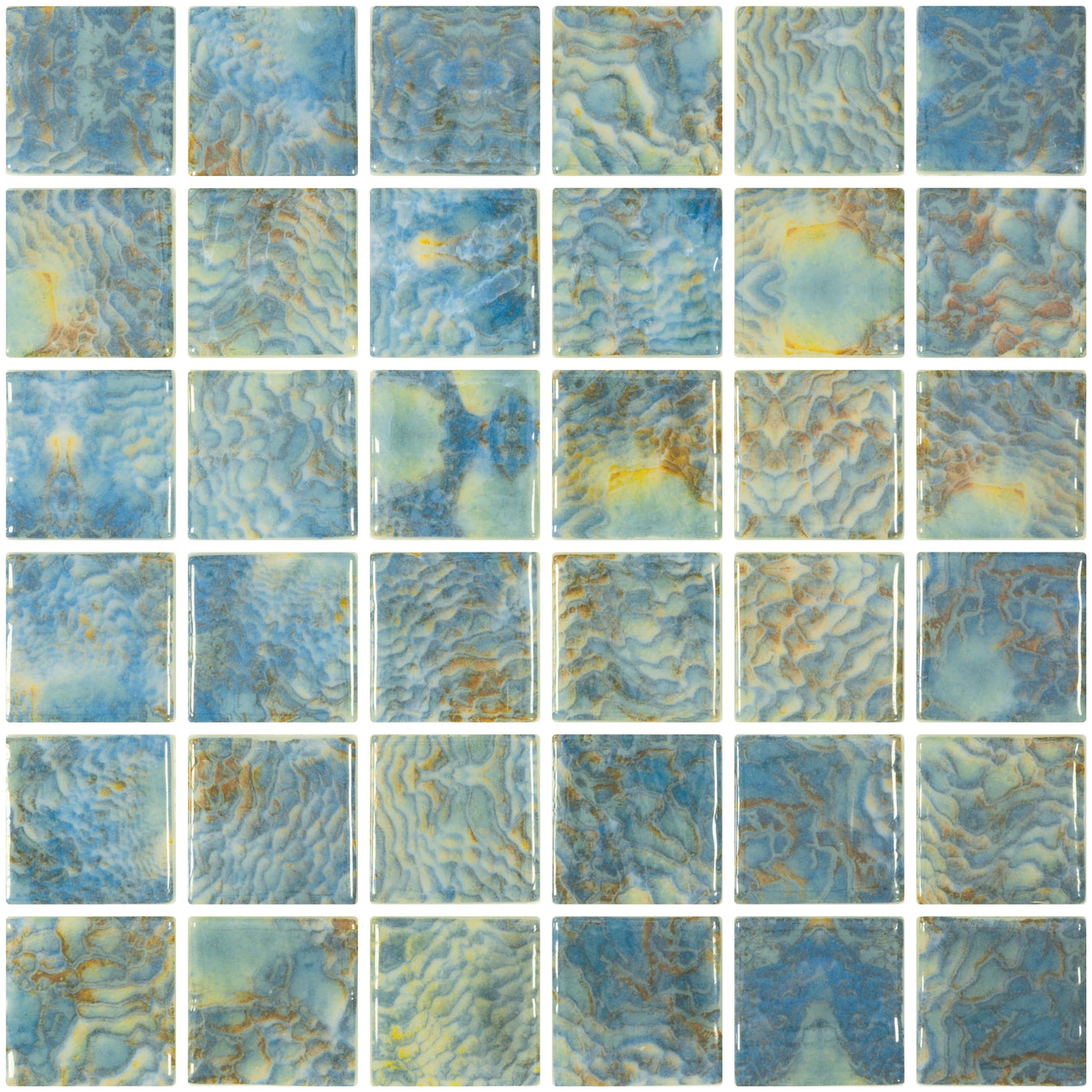Vanguard Arrecife Green 2x2 Glossy Glass Tile | Oasis Tile