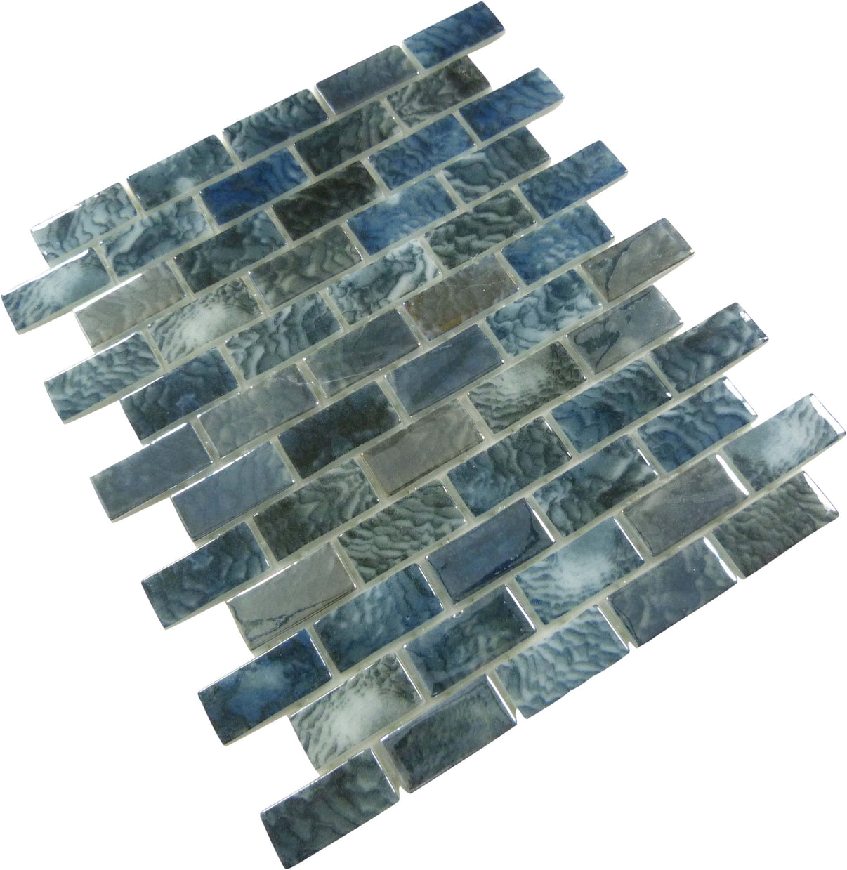 Vanguard Arrecife Grey 1x2 Glossy Glass Tile | Oasis Tile
