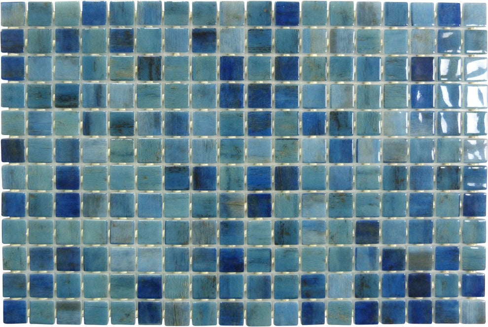 Vanguard Forest Blue 1x1 Glossy Glass Tile | Oasis Tile