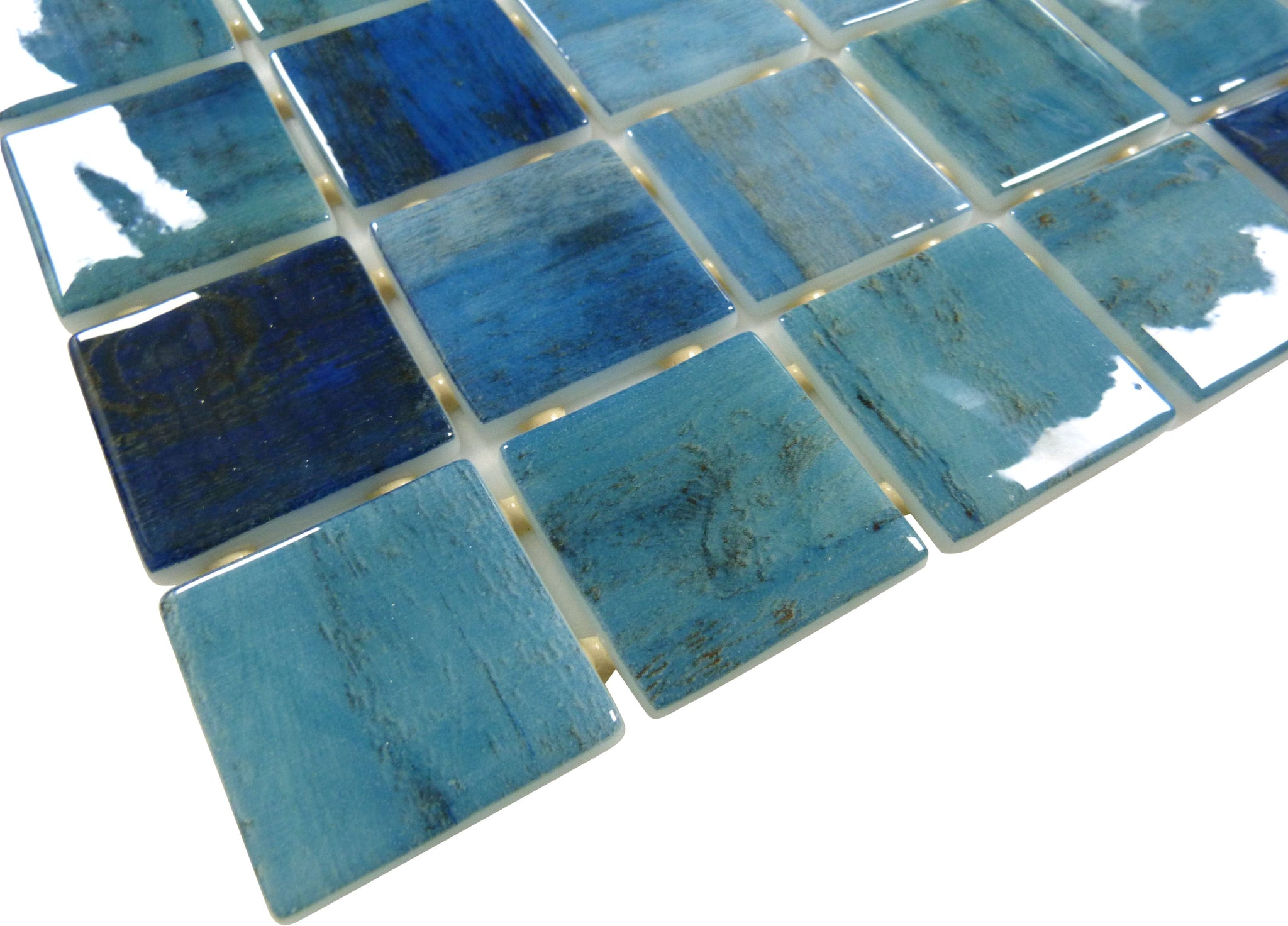 Vanguard Forest Blue 2x2 Glossy Glass Tile | Oasis Tile