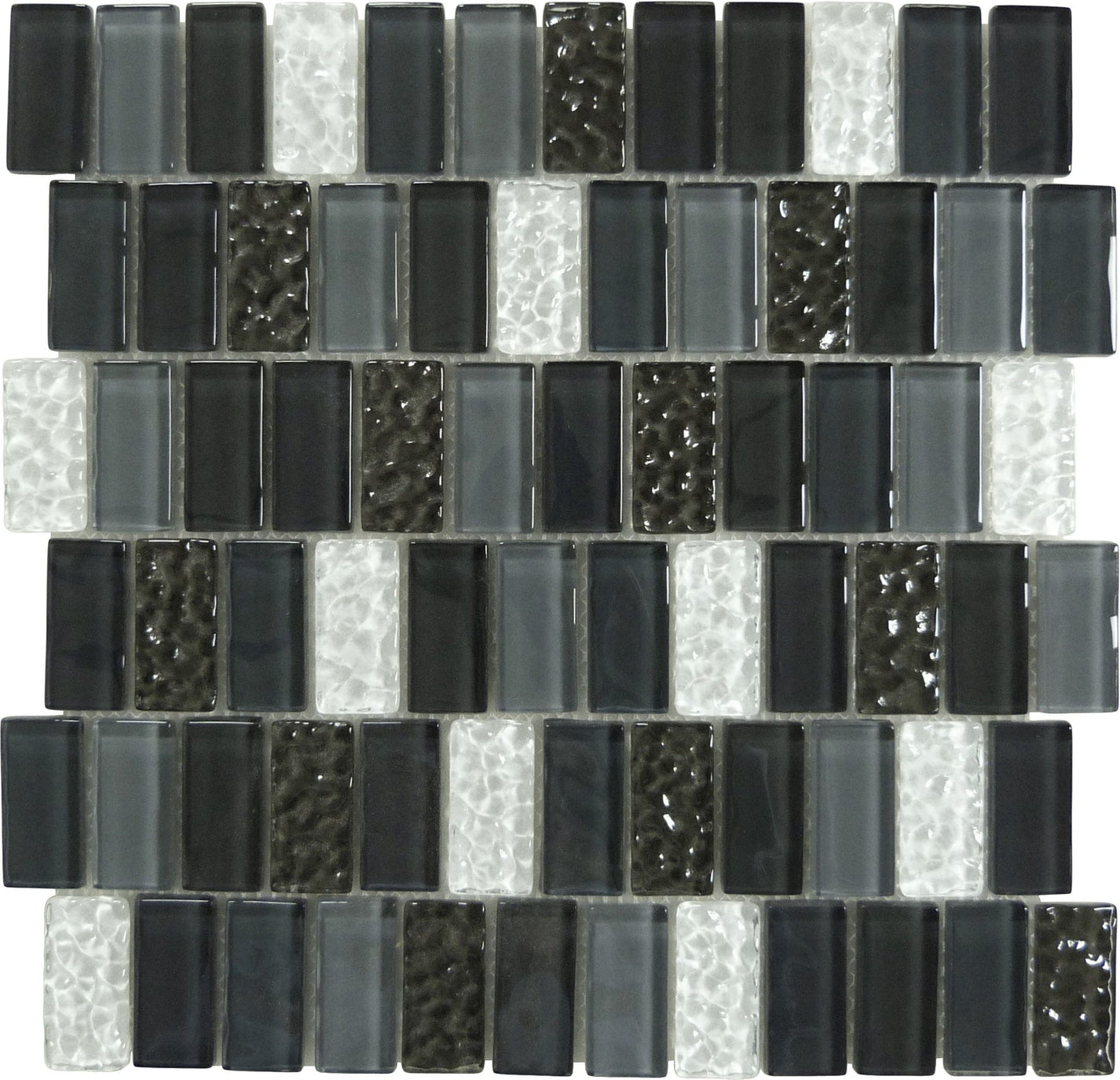 Watercraft Black Sand 1x2 Stacked Glossy Tile | Oasis Tile