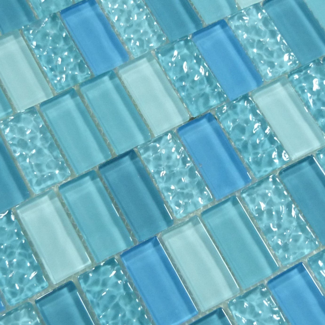 Watercraft Coral Reef Blue 1x2 Stacked Glossy Tile | Oasis Tile