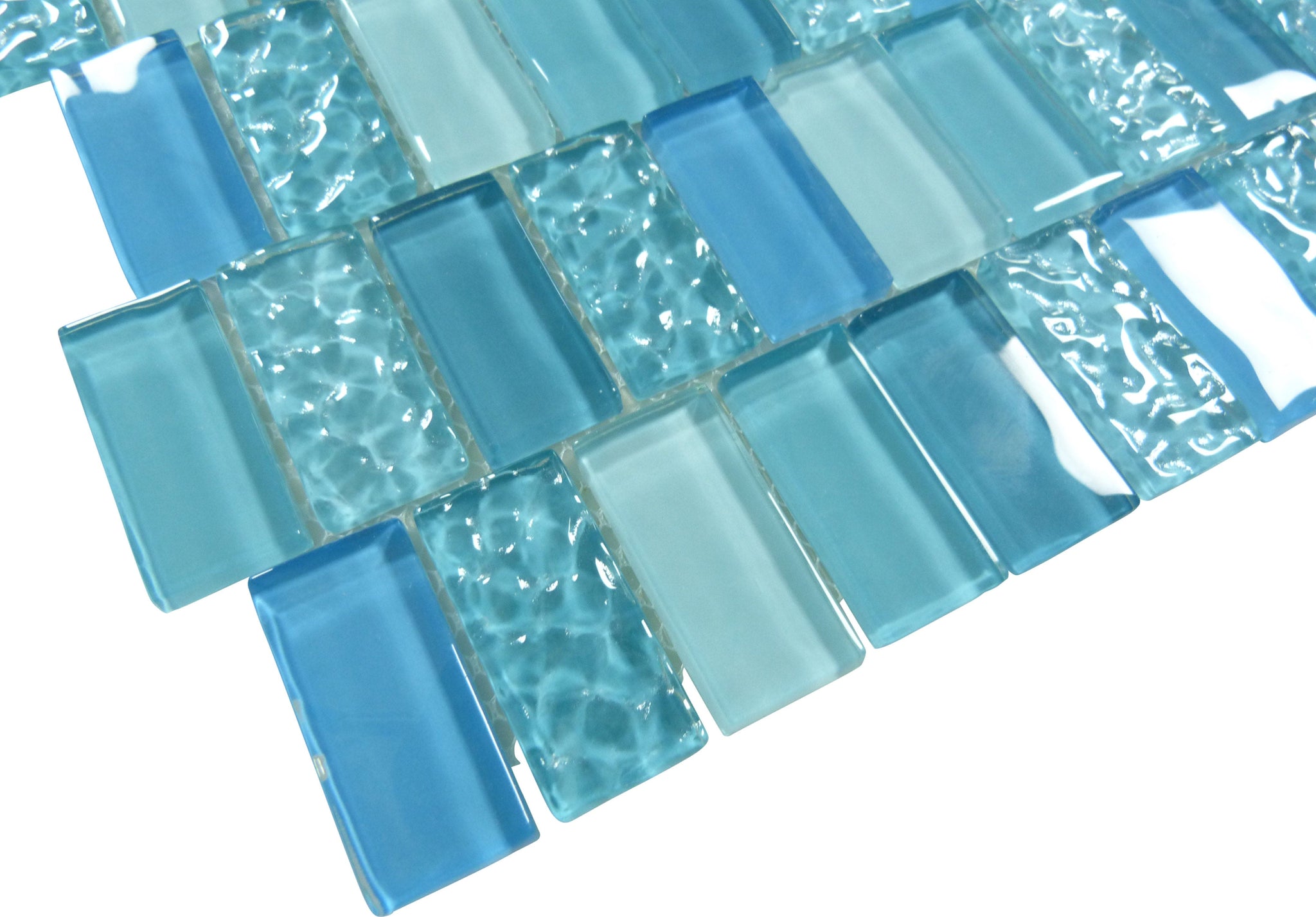 Watercraft Coral Reef Blue 1x2 Stacked Glossy Tile | Oasis Tile