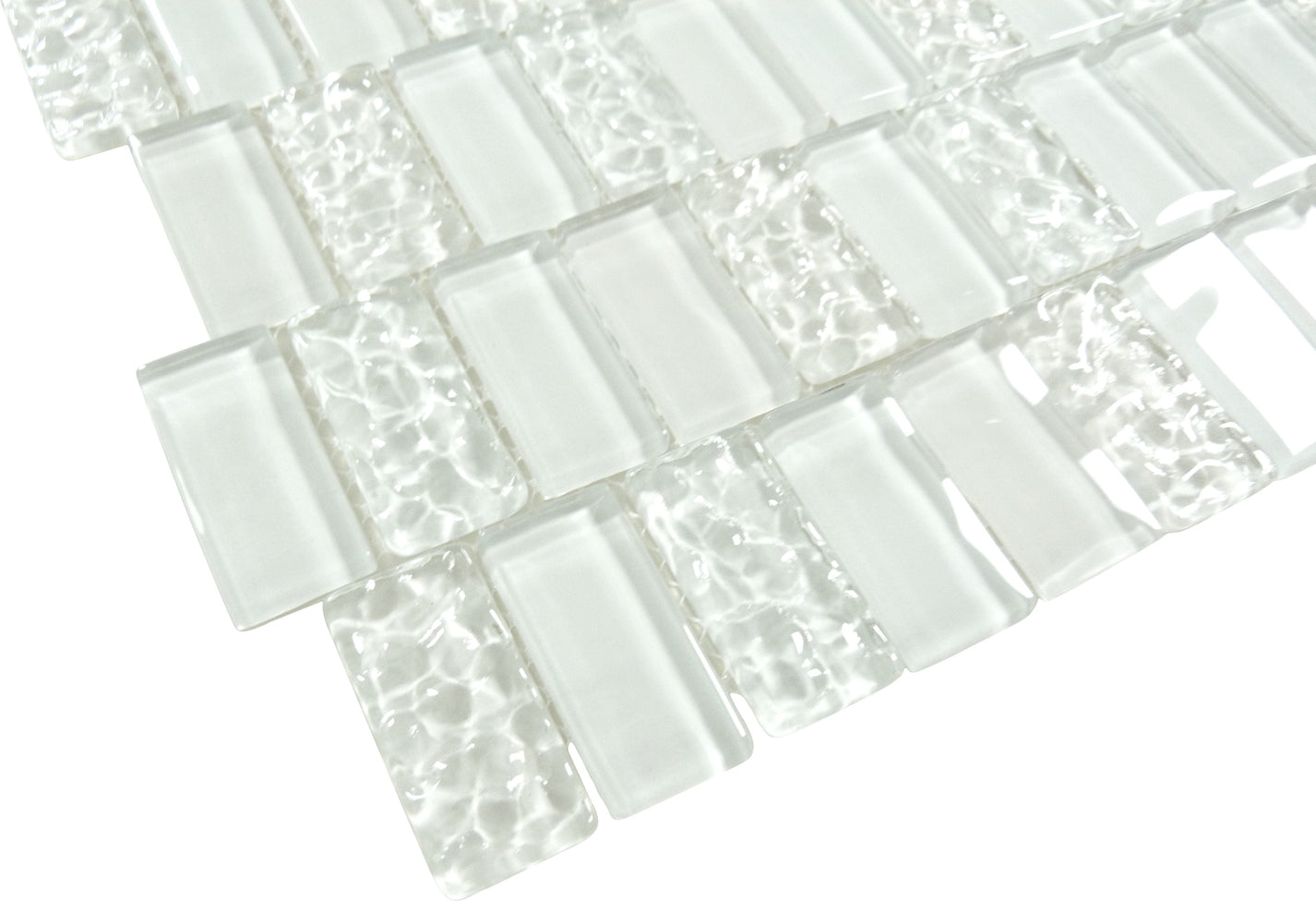 Watercraft White Sand 1x2 Stacked Glossy Tile | Oasis Tile