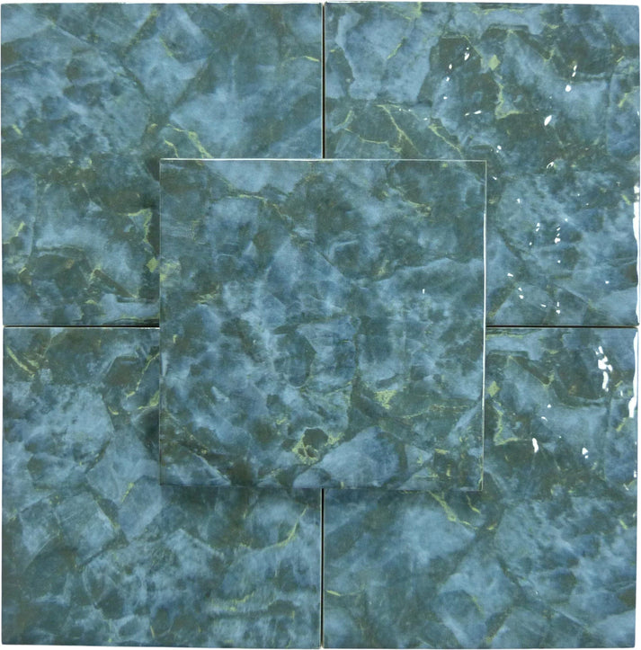 Reef Relief Indigo Blue 6x6 Glossy Porcelain Tile | Oasis Tile