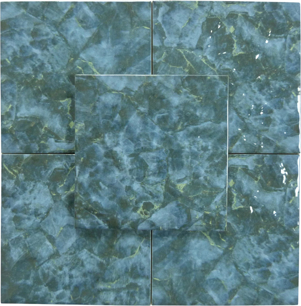 Reef Relief Indigo Blue 6x6 Glossy Porcelain Tile | Oasis Tile