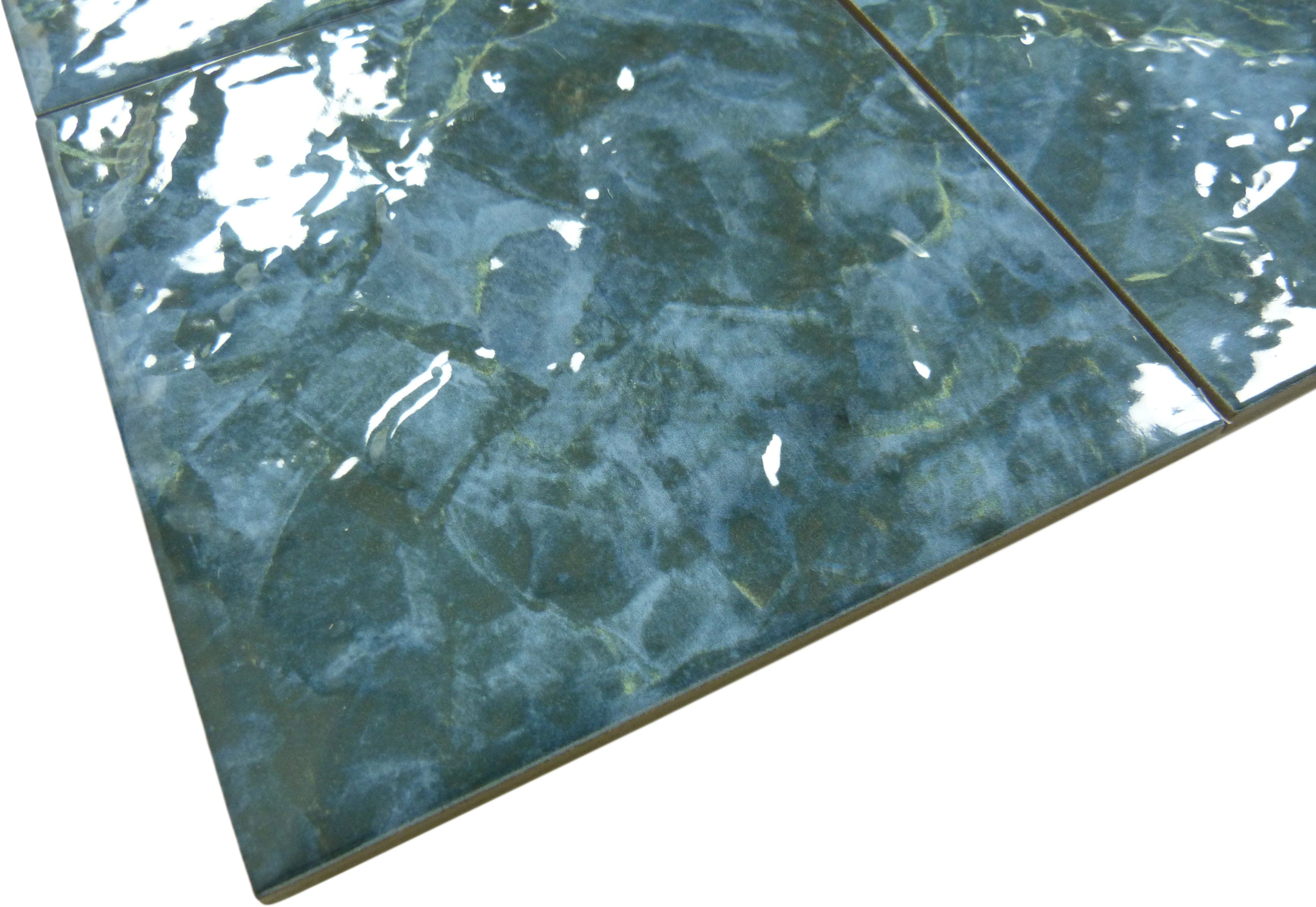 Reef Relief Indigo Blue 6x6 Glossy Porcelain Tile | Oasis Tile