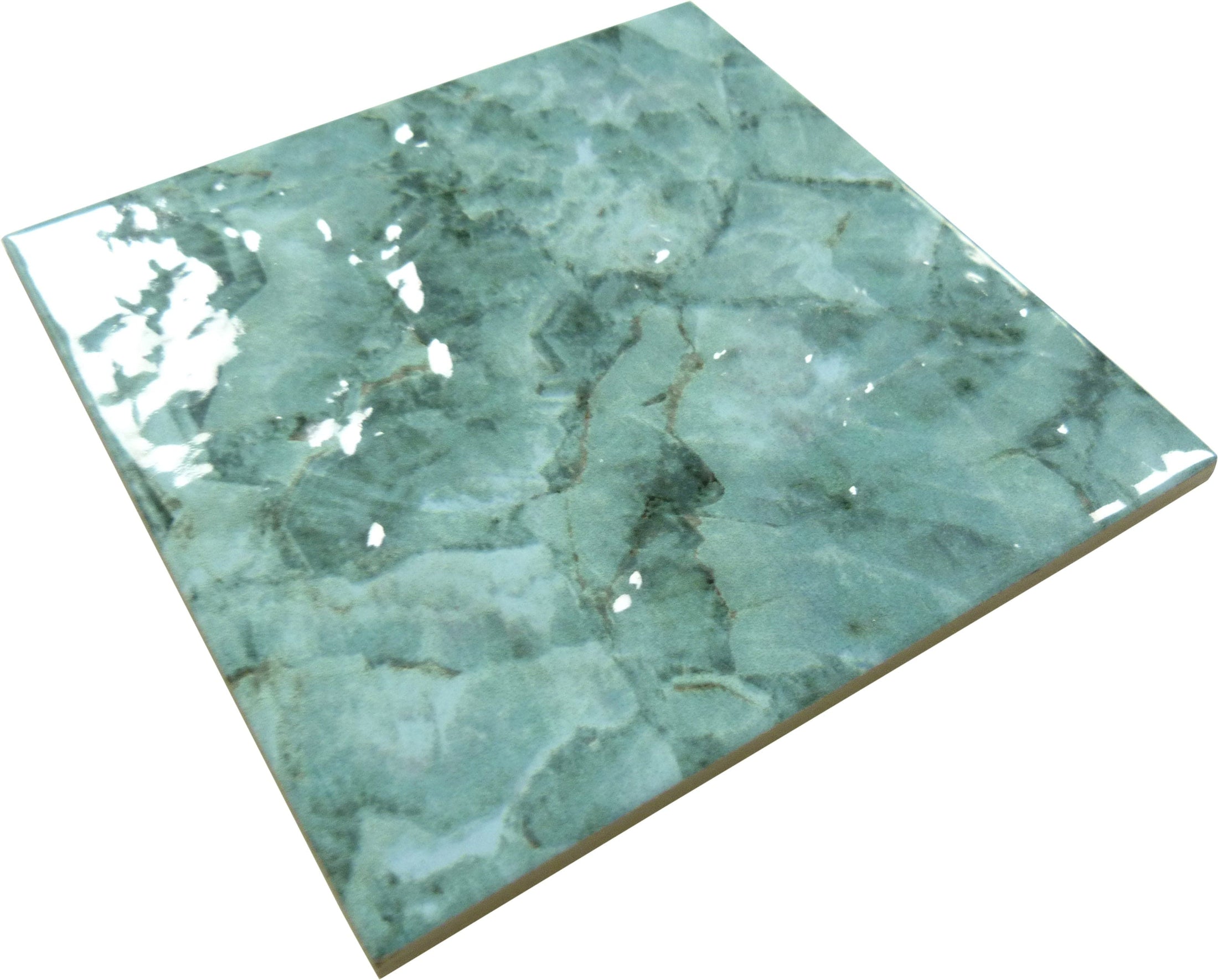 Reef Relief Tiffany Green 6x6 Glossy Porcelain Tile | Oasis Tile