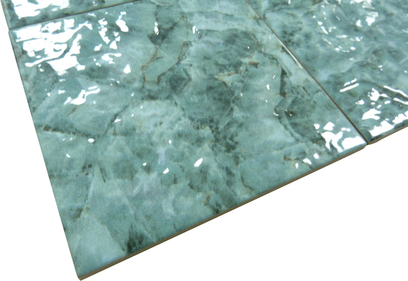Reef Relief Tiffany Green 6x6 Glossy Porcelain Tile | Oasis Tile