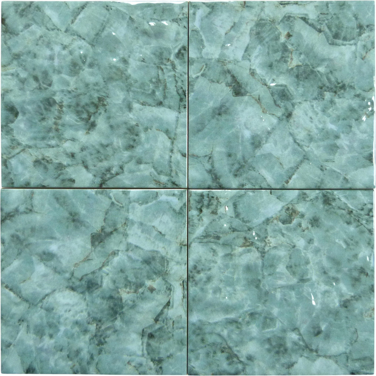 Reef Relief Tiffany Green 6x6 Glossy Porcelain Tile | Oasis Tile