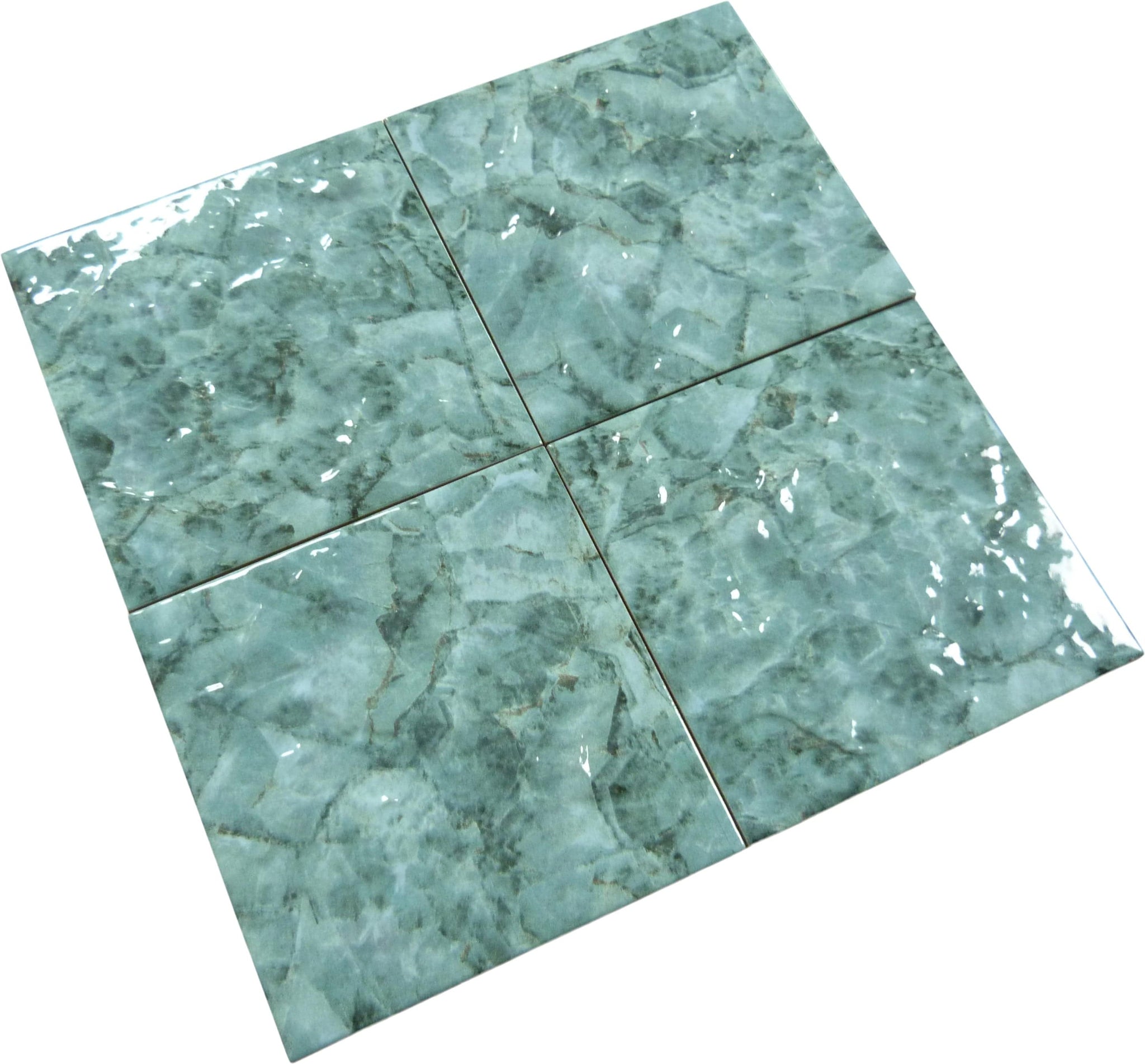 Reef Relief Tiffany Green 6x6 Glossy Porcelain Tile | Oasis Tile