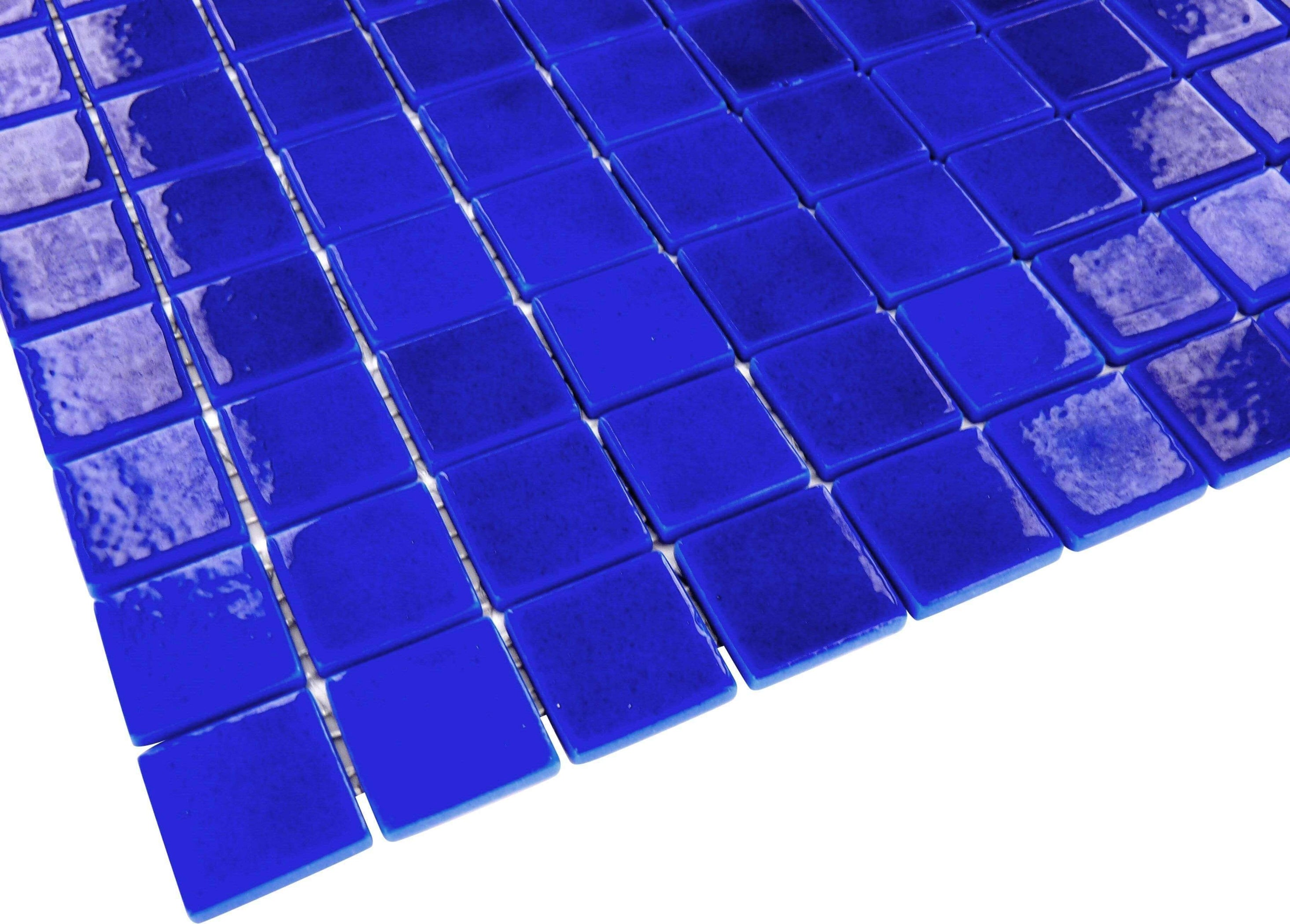 Buy Blue Ocean 1''x1'' Glossy Glass Tile Online