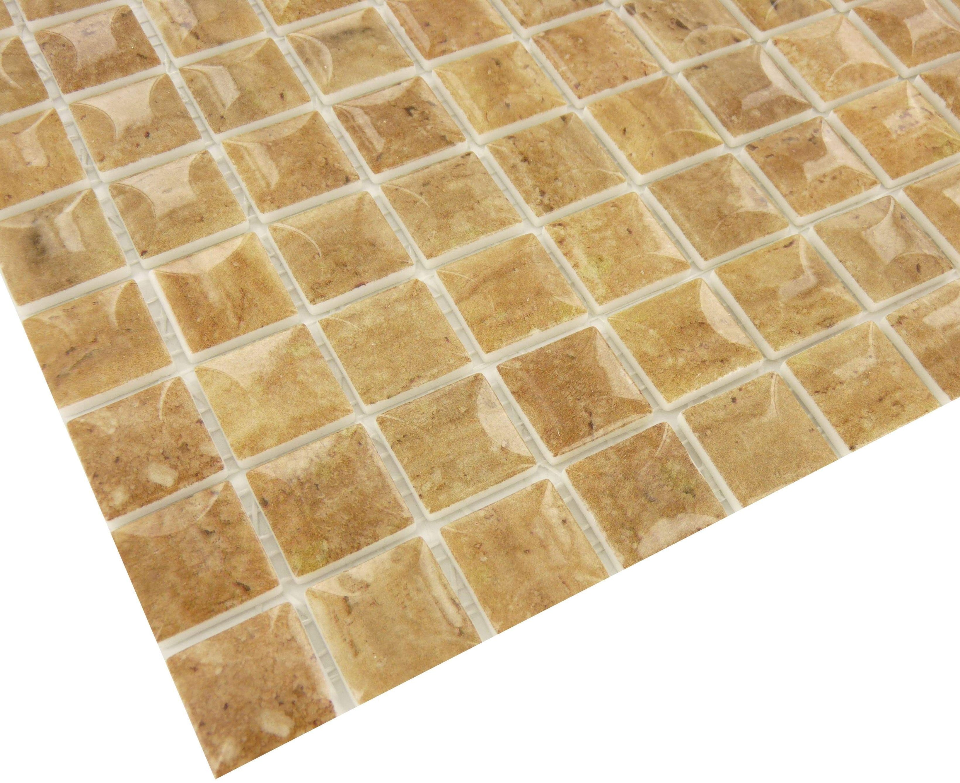 Edna Travertine Mosaic Tile | Travertine Glass Tile
