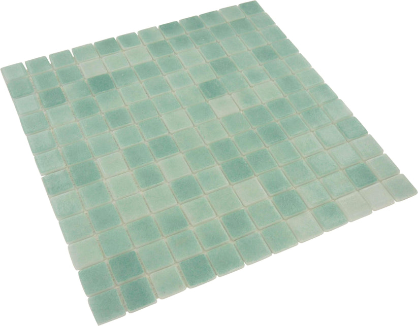 Fog Caribbean Green Nieblas Anti Slip 1" x 1" Glossy Glass Tile - Oasis ...