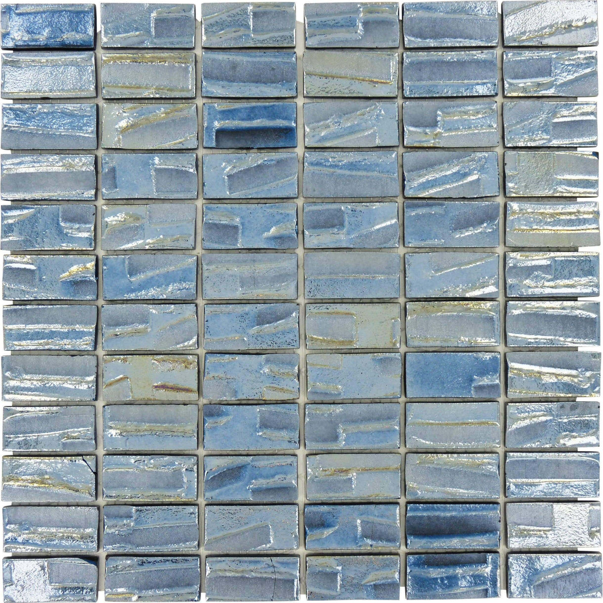 Vidrepur Blue Planet Brick 1" x 2" Glossy Glass Tile 095660M