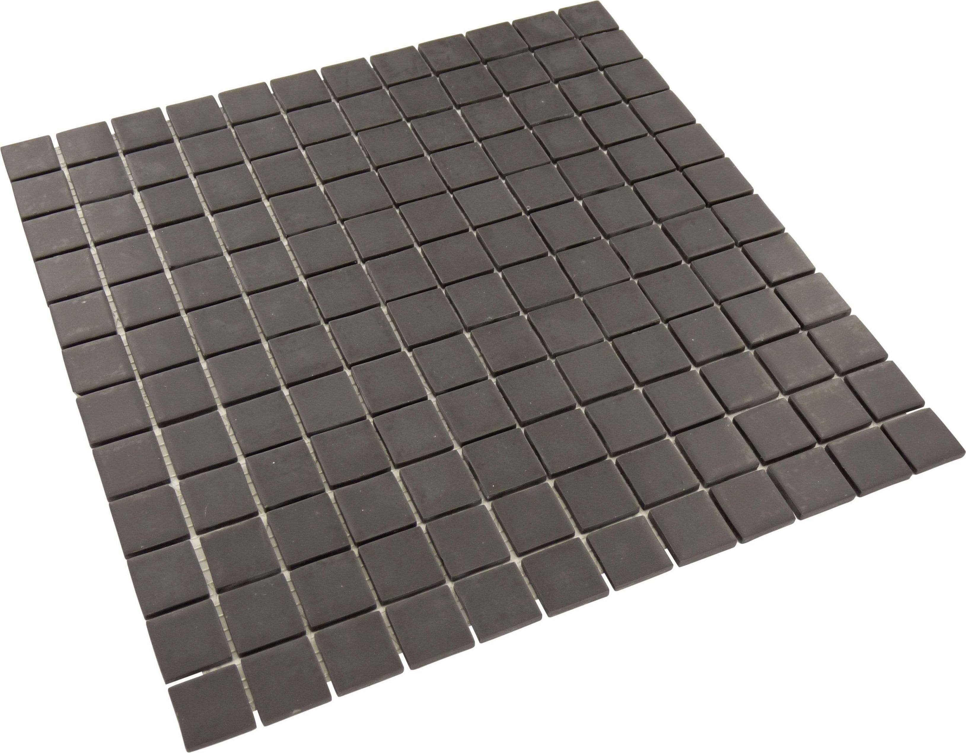 Vidrepur Dark Grey 1'' x 1'' Matte Glass Tile 093908M