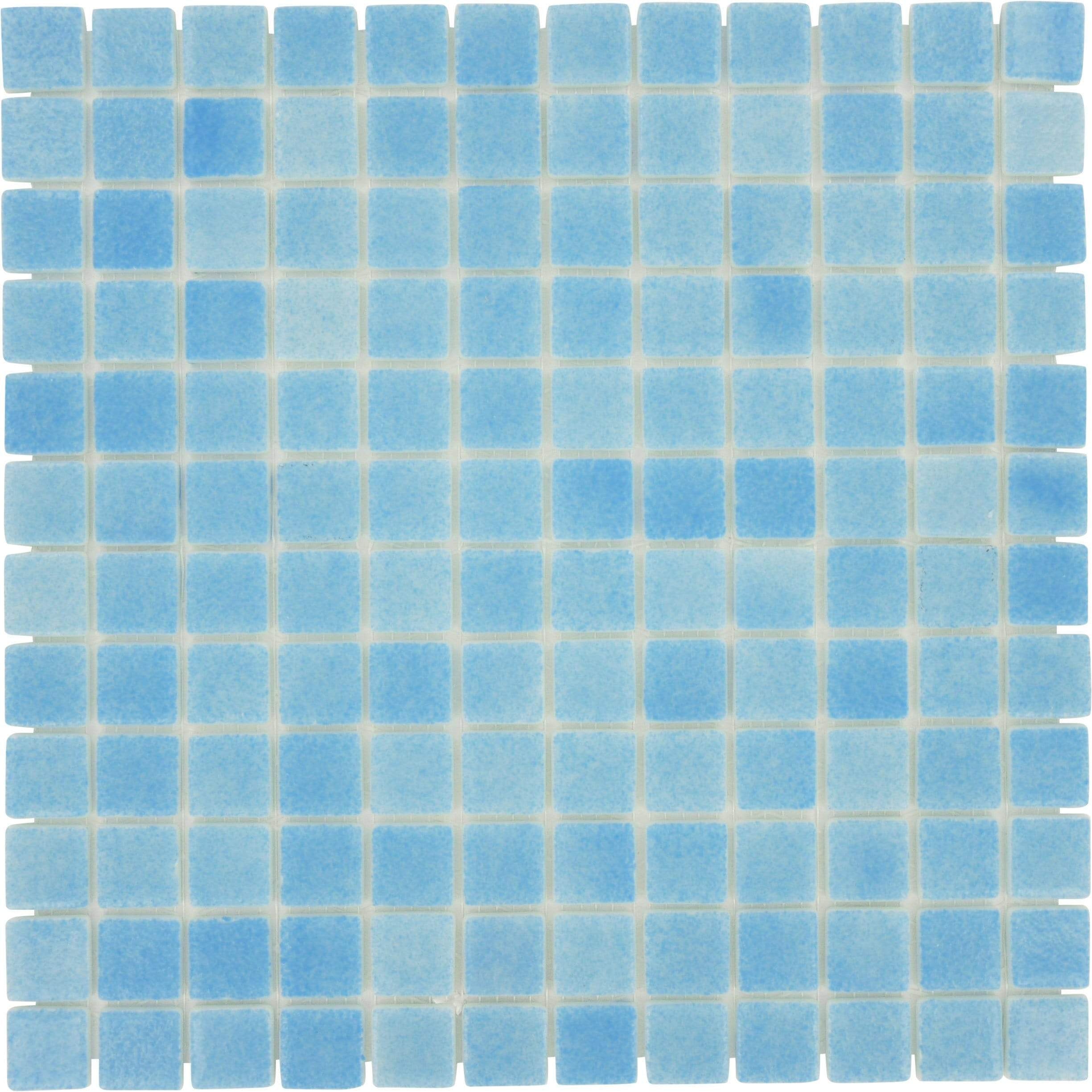 Vidrepur Fog Turquoise Blue Nieblas 1" x 1" Glossy Glass Tile 093501M