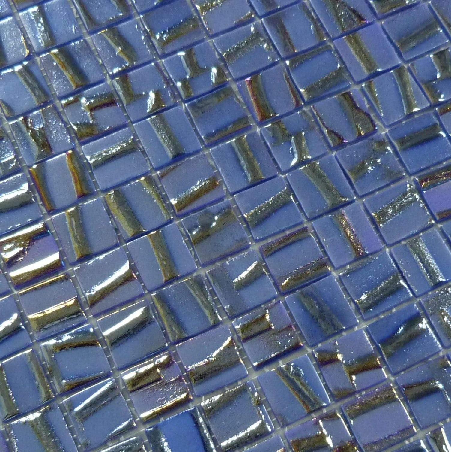 Vidrepur Moon Deep Blue 1" x 1" Glossy & Iridescent Glass Tile 093662M