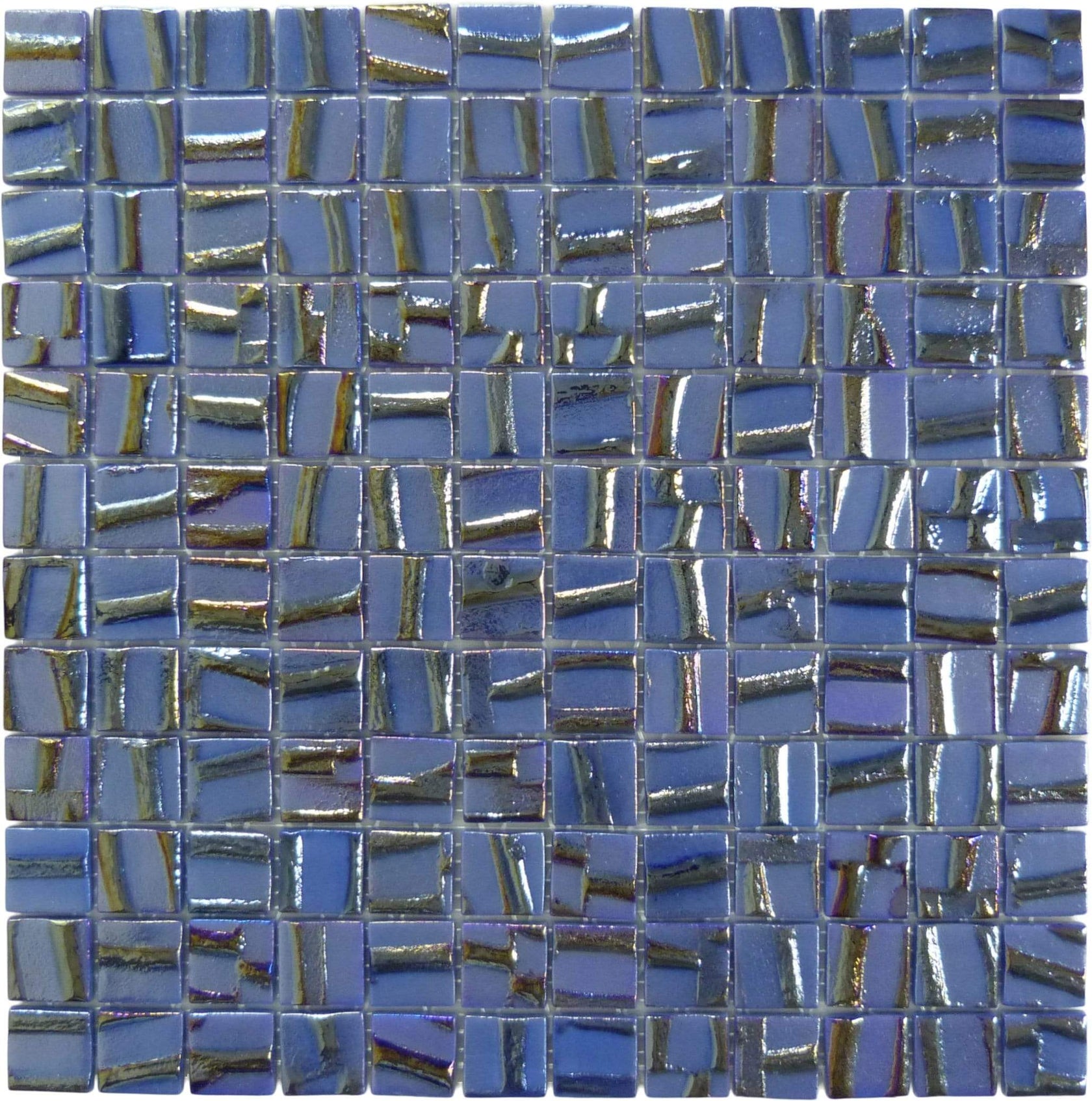 Vidrepur Moon Deep Blue 1" x 1" Glossy & Iridescent Glass Tile 093662M