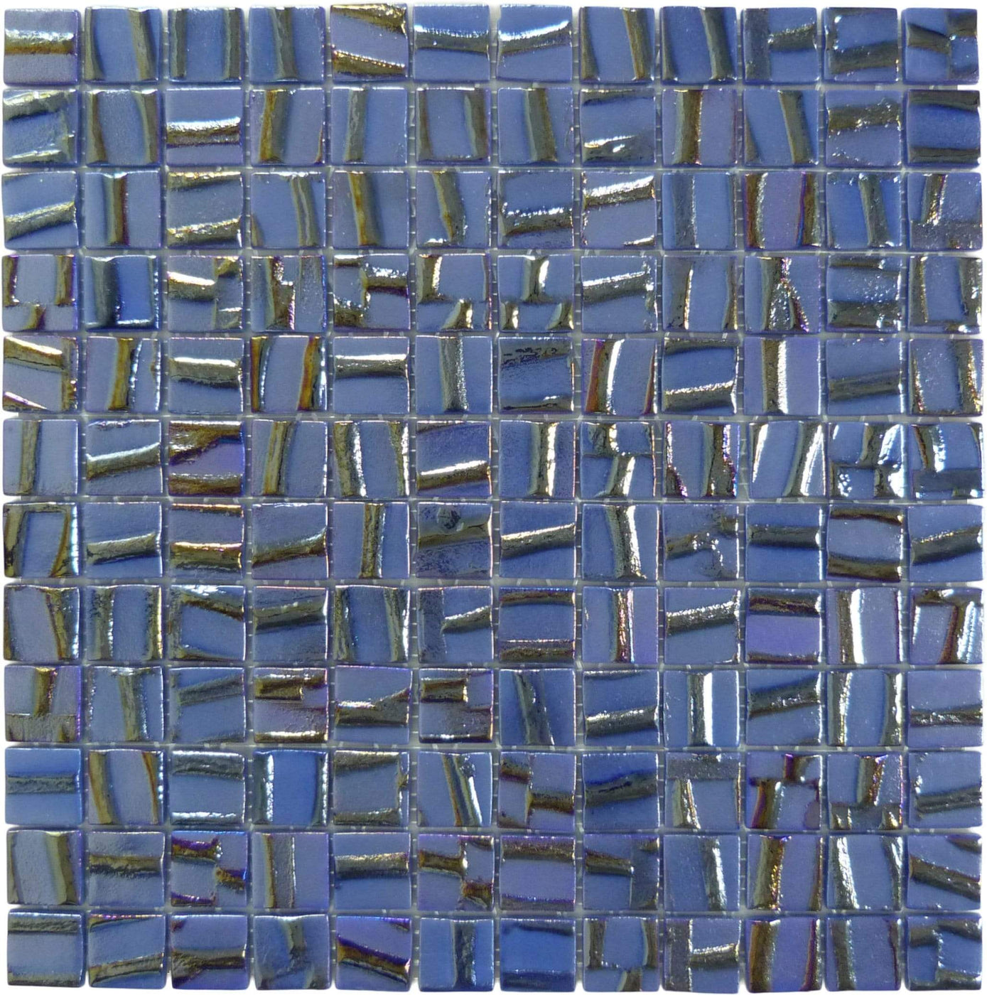 Vidrepur Moon Deep Blue 1" x 1" Glossy & Iridescent Glass Tile 093662M