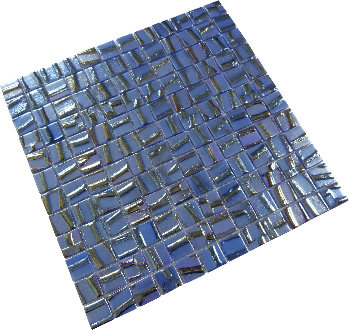Vidrepur Moon Deep Blue 1" x 1" Glossy & Iridescent Glass Tile 093662M