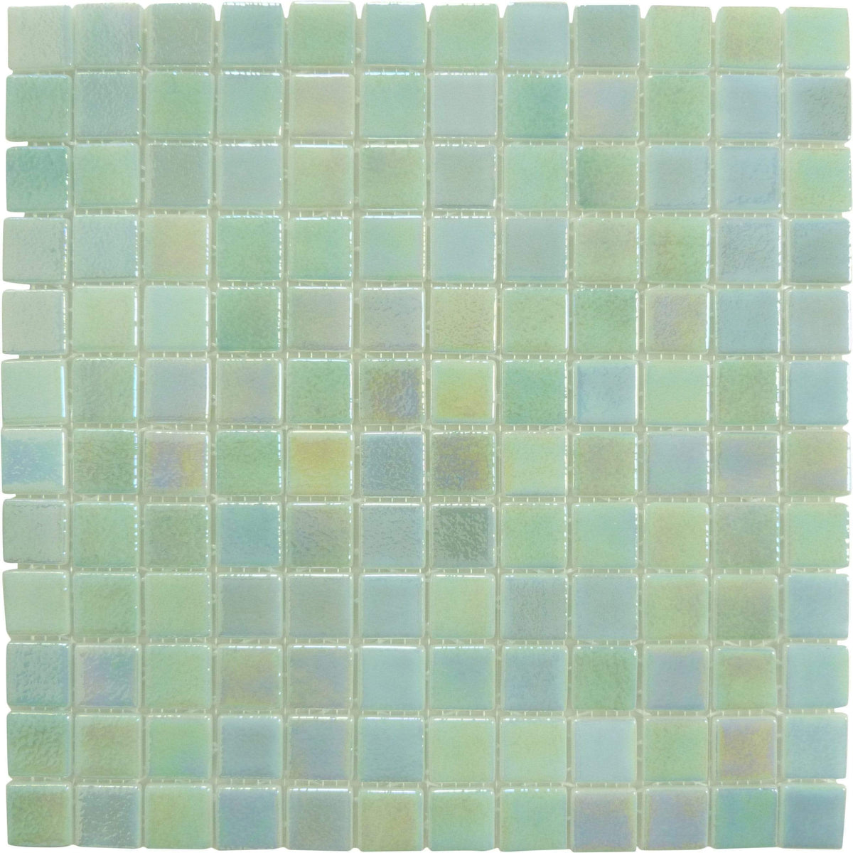 Vidrepur Shell Mystic Green 1" x 1" Glossy & Iridescent Glass Tile 093554M