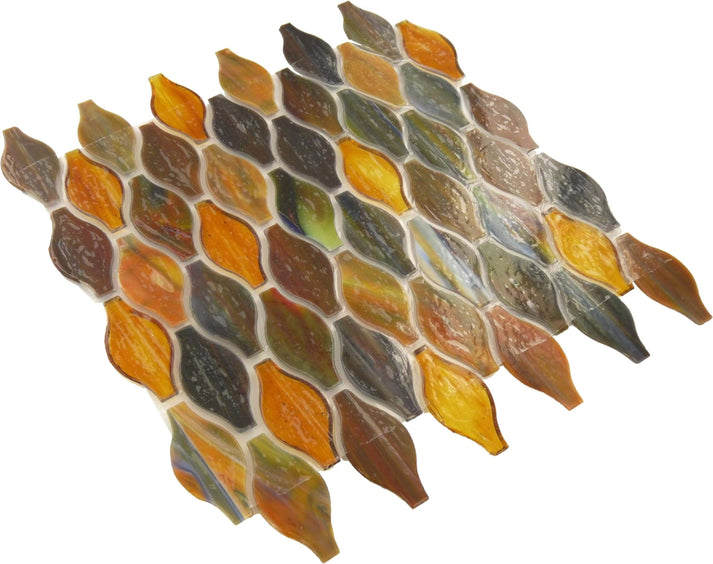 Bonfire-Orange Uniquely Sized Glossy Glass Tile - Oasis Tile