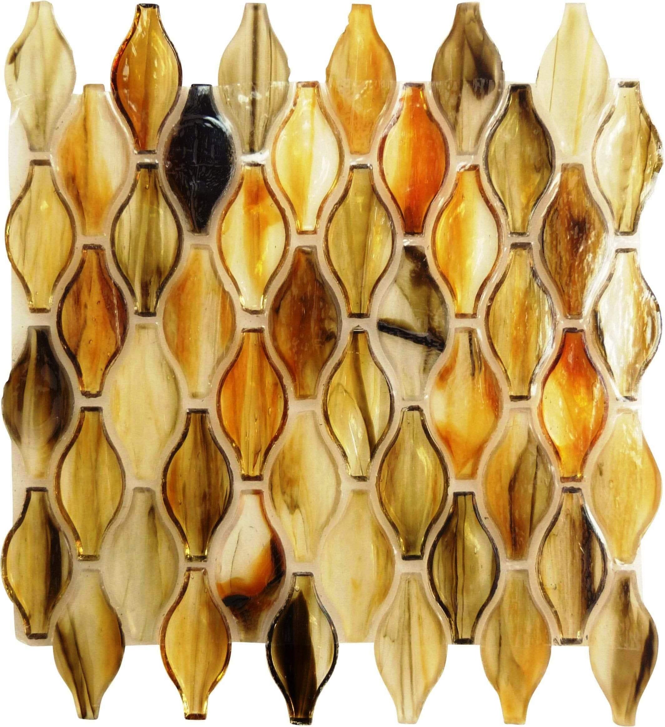 Brownie Brown Unique Shapes Glossy Glass Tile