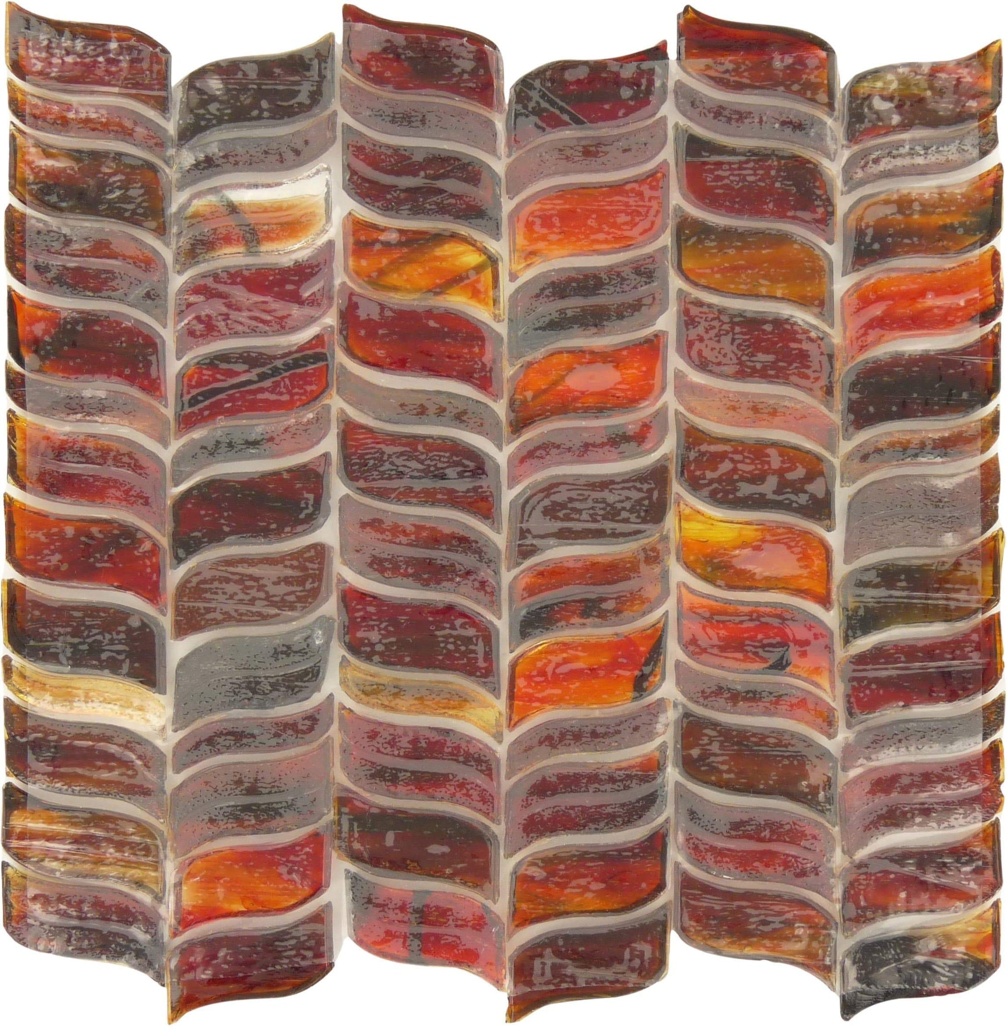 Buy red glass mosaic tile backsplash for Kitchen wall or floors