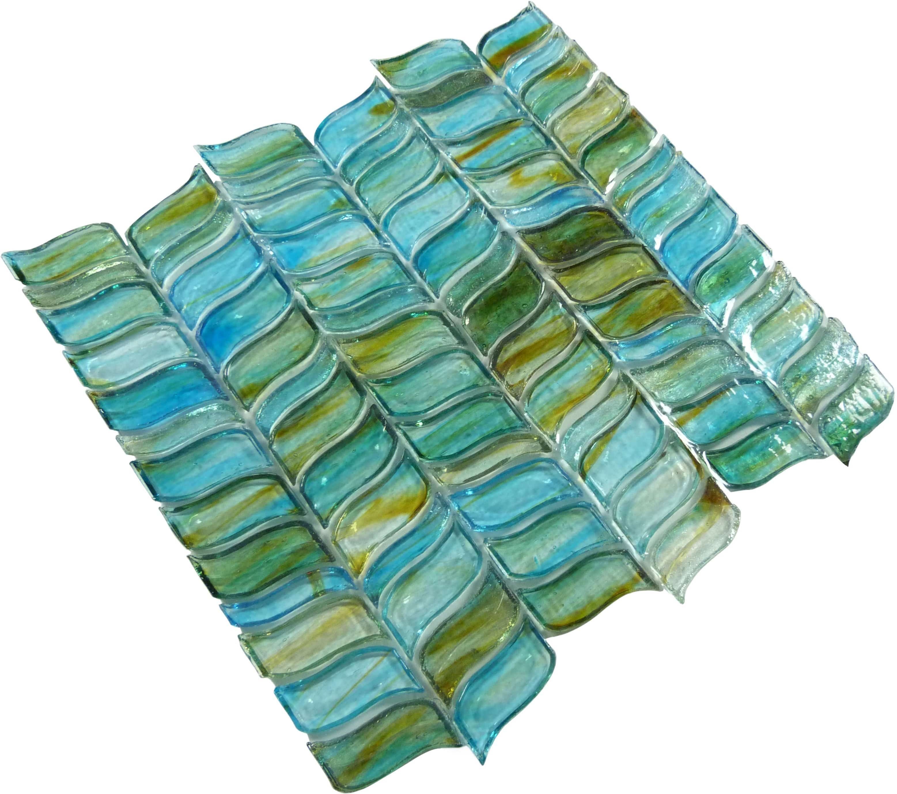 Angels Wings Blue Wisteria Glossy Glass Tile | Oasis Tile