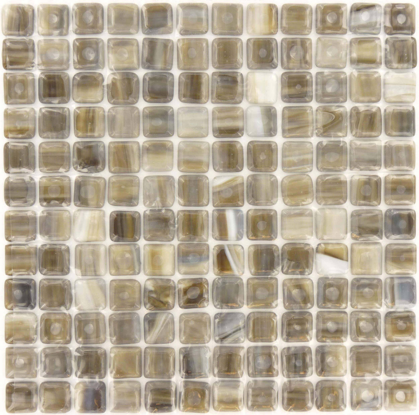 Hirsch 1'' x 1'' Brown Glass Square Tile Glossy SF0382