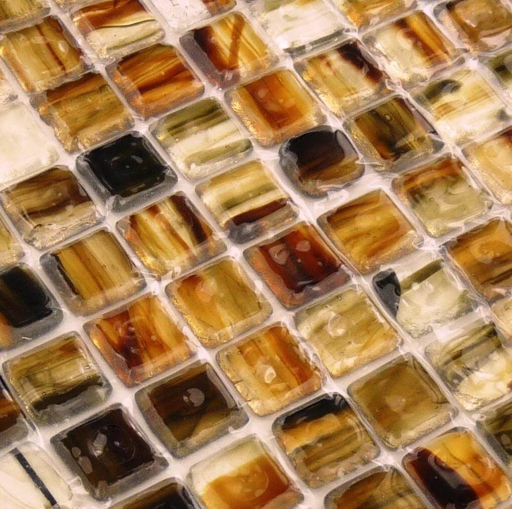 Hirsch 1'' x 1'' Brown Glass Square Tile Glossy SF1993