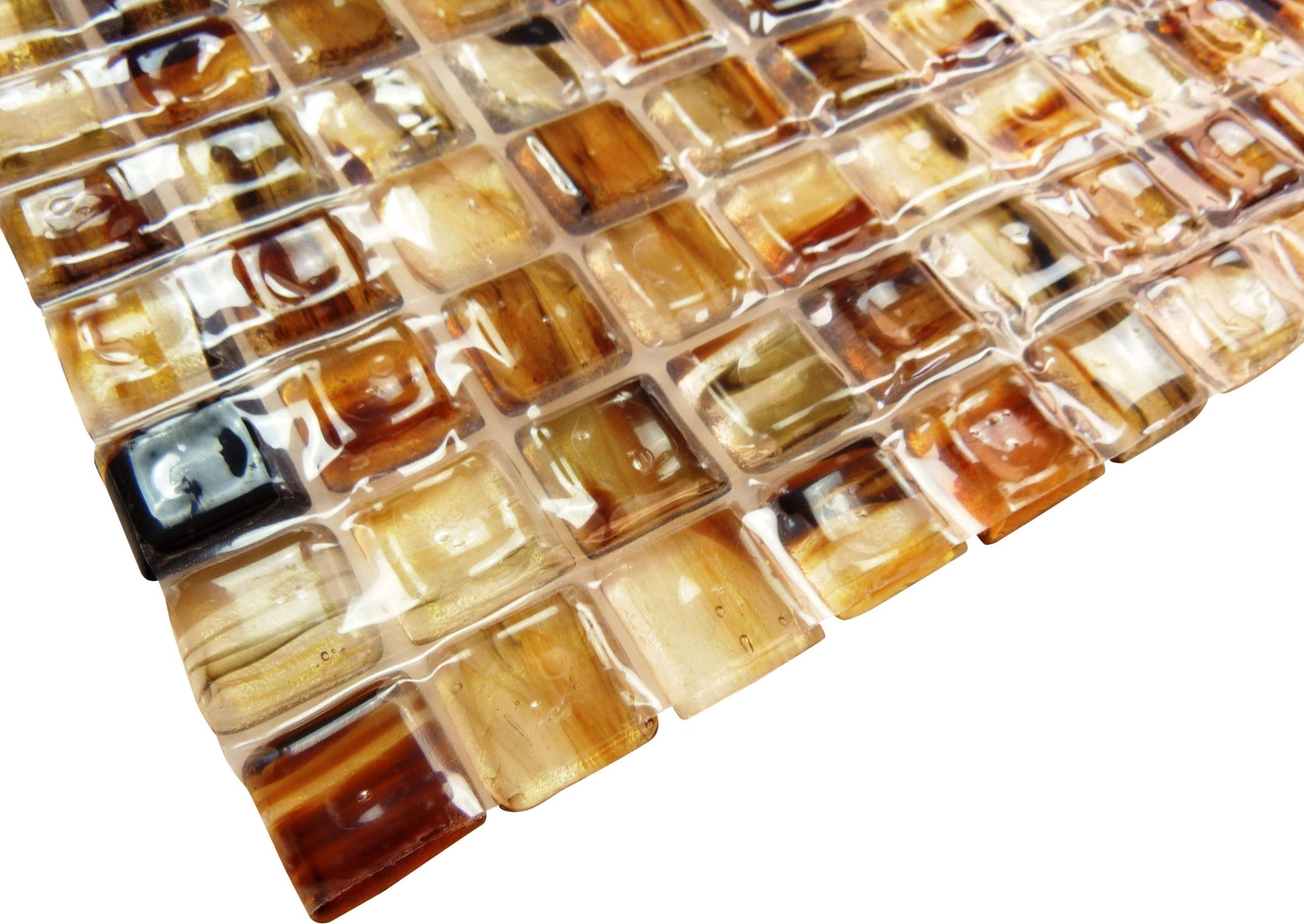 Hirsch 1'' x 1'' Brown Glass Square Tile Glossy SF1993