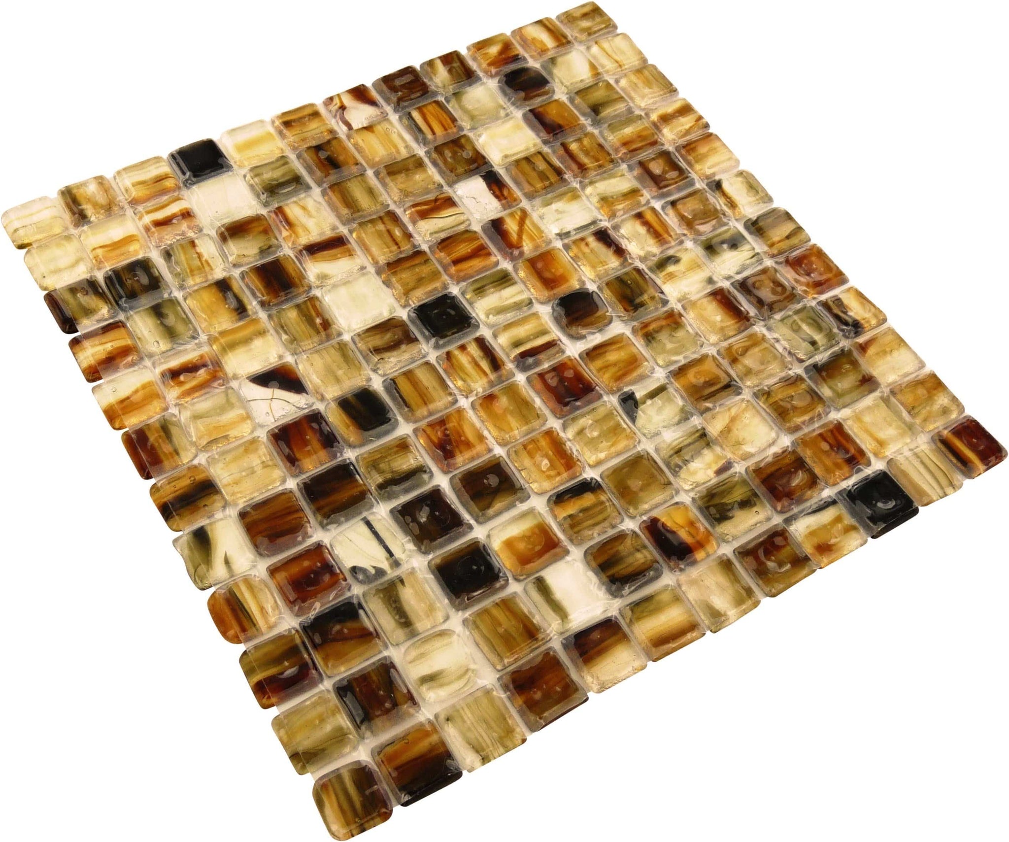 Hirsch 1'' x 1'' Brown Glass Square Tile Glossy SF1993