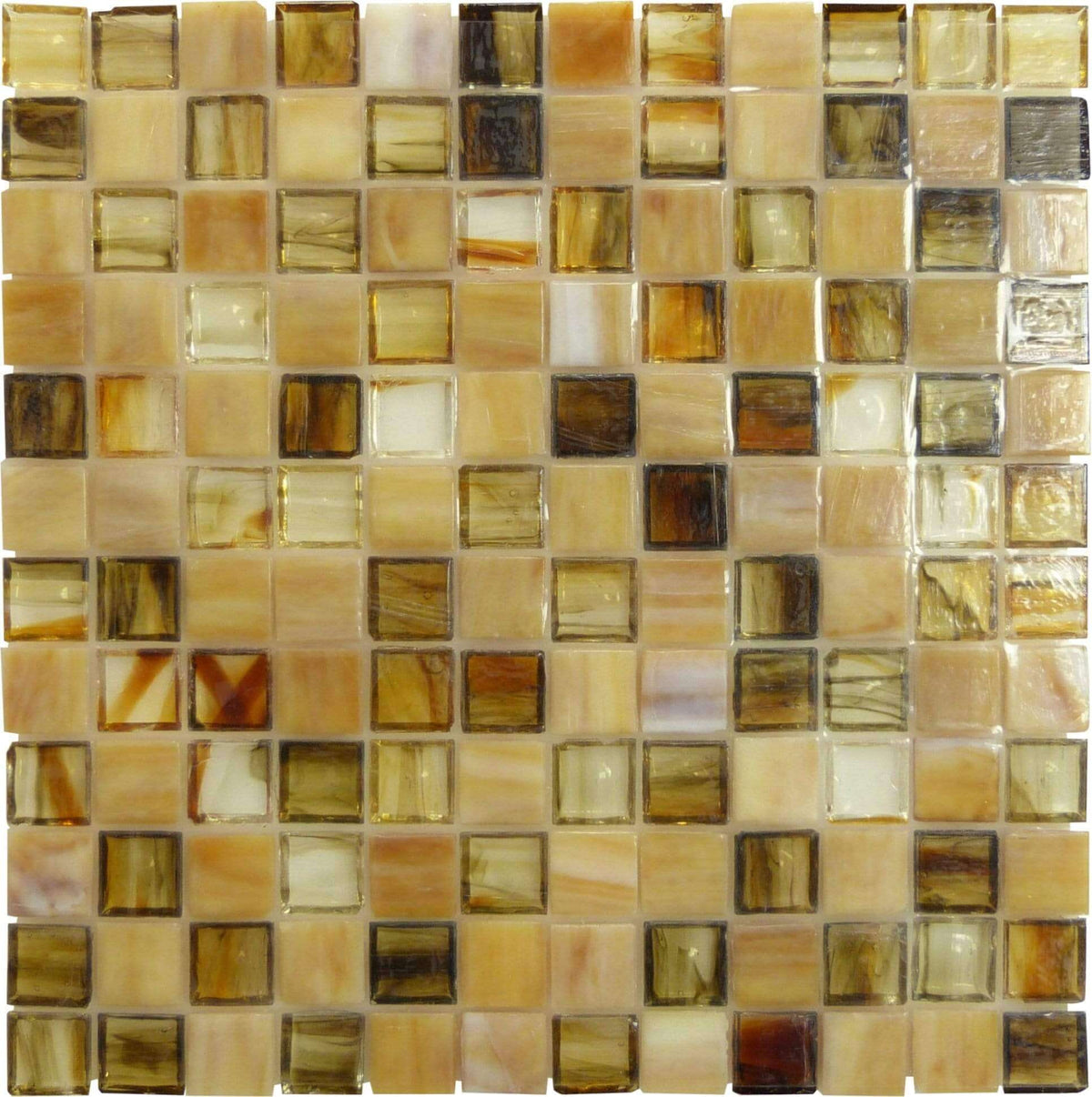 Hirsch 1'' x 1'' Cream Beige Glass Square Tile Glossy JM0014